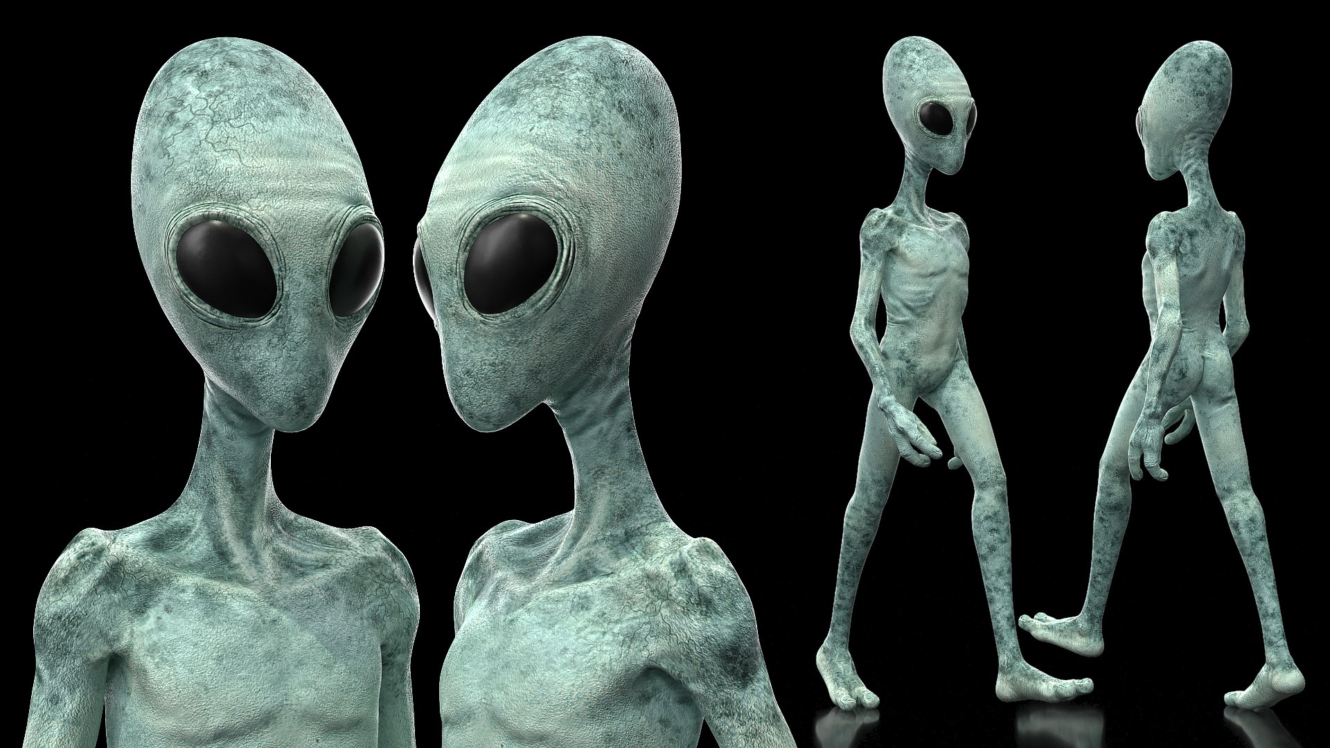 Extraterrestrial alien walking pose 3D model - TurboSquid 1631930