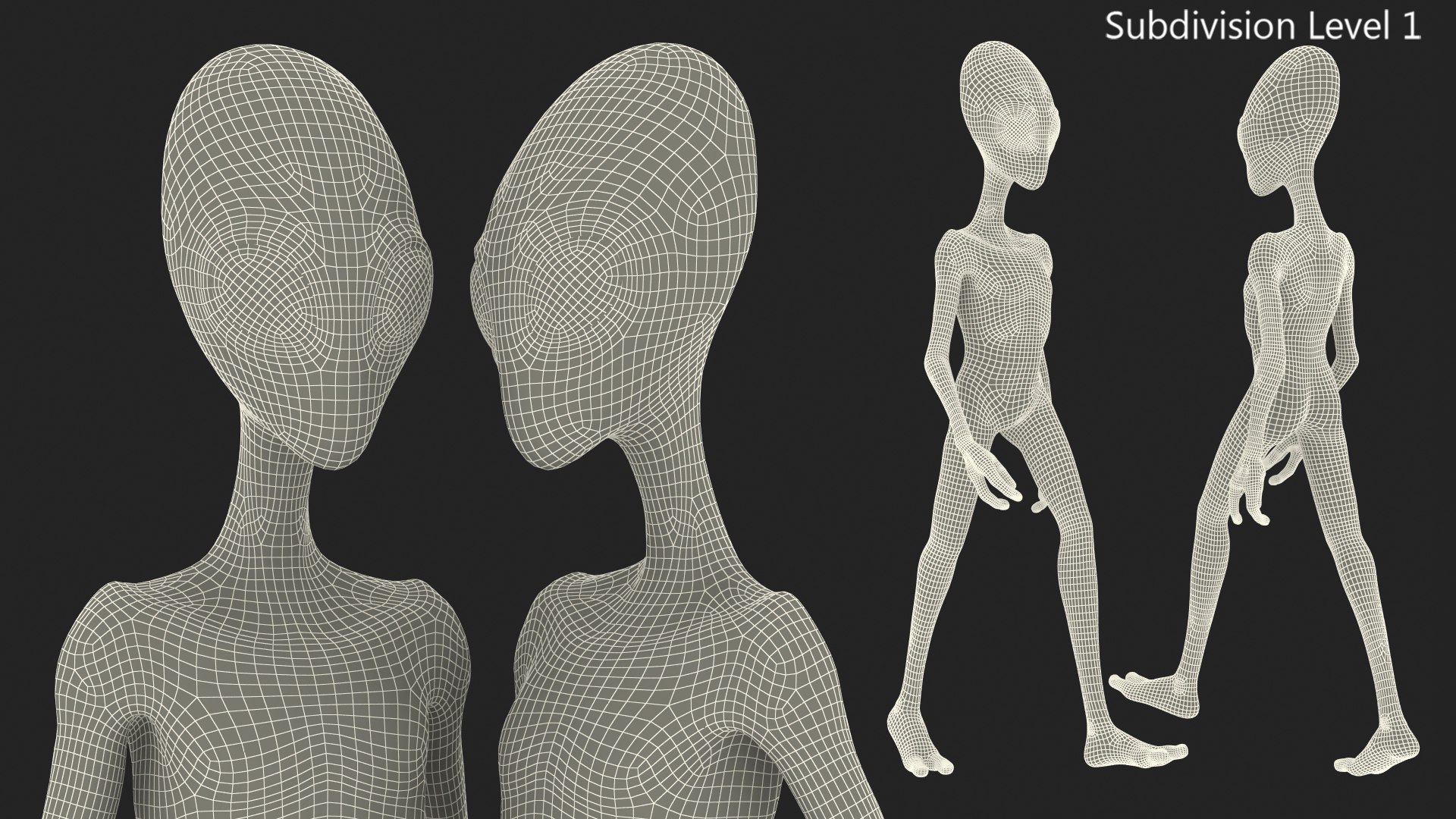 Extraterrestrial alien walking pose 3D model - TurboSquid 1631930