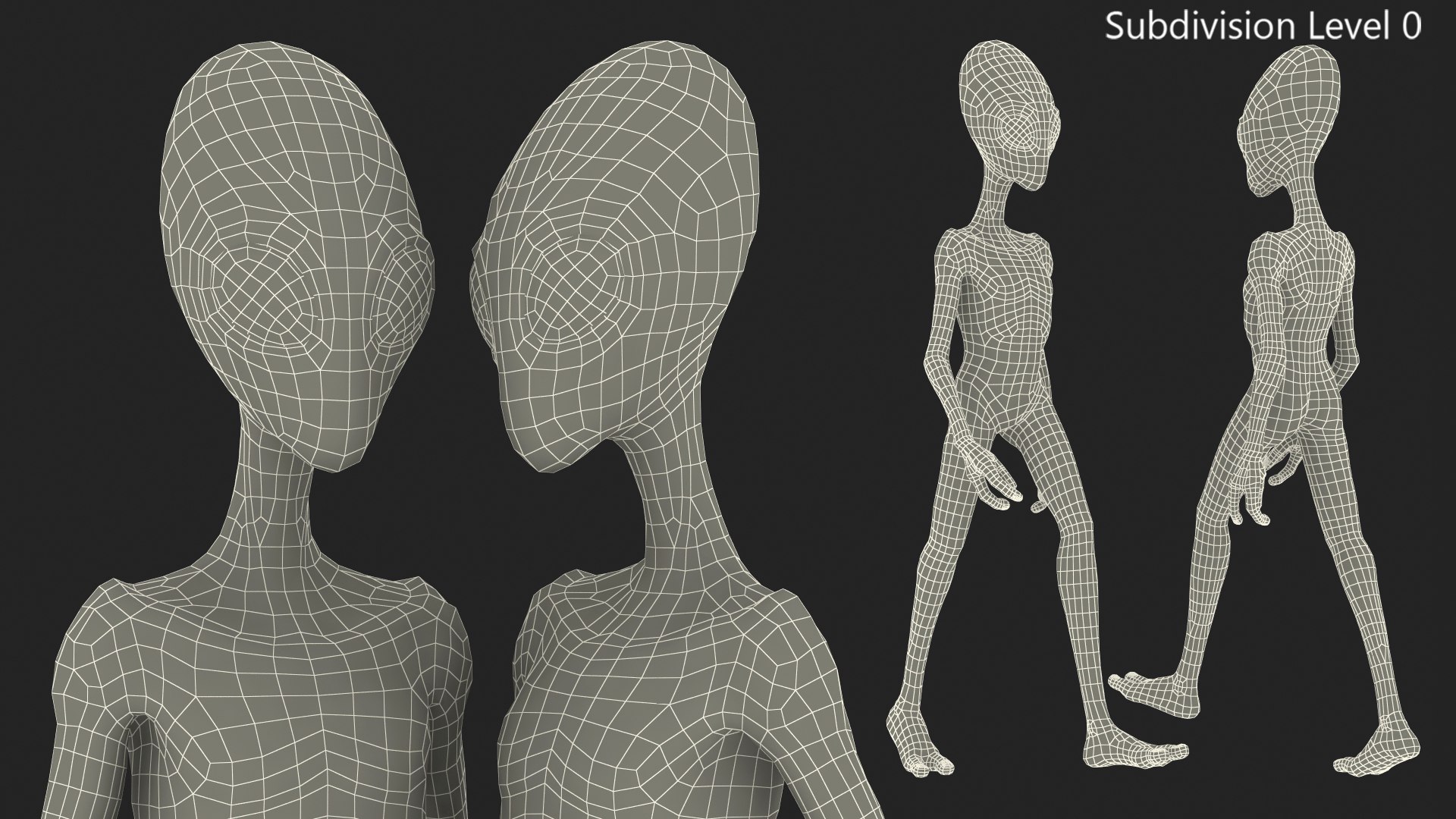 Extraterrestrial alien walking pose 3D model - TurboSquid 1631930