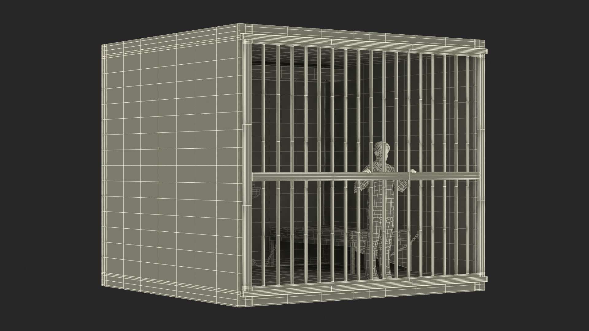 Asian Prisoner In Jail Cell 3D - TurboSquid 2372377