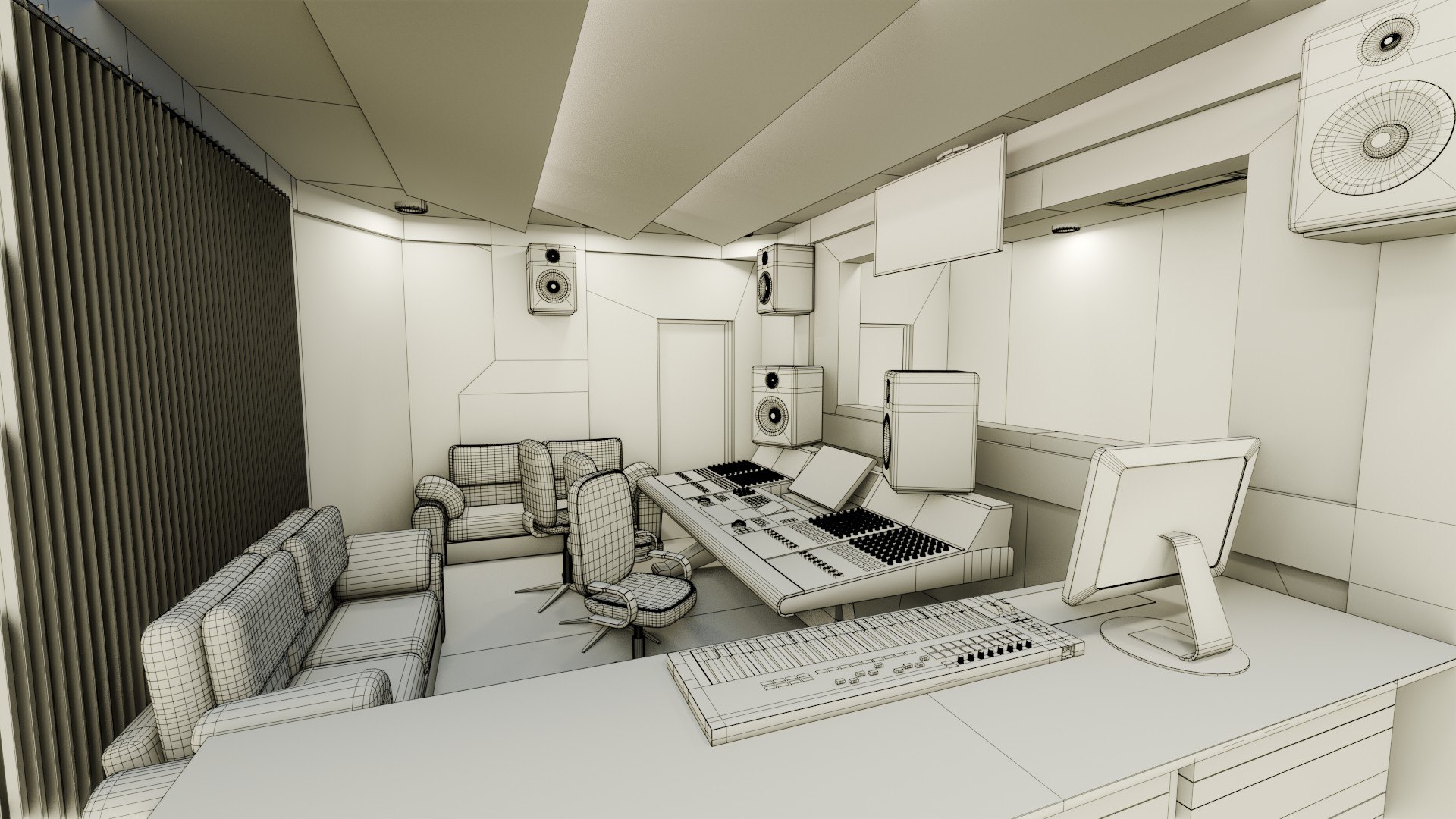 3D Recording Studio - Low Poly - Game Ready - PBR - TurboSquid 2241345