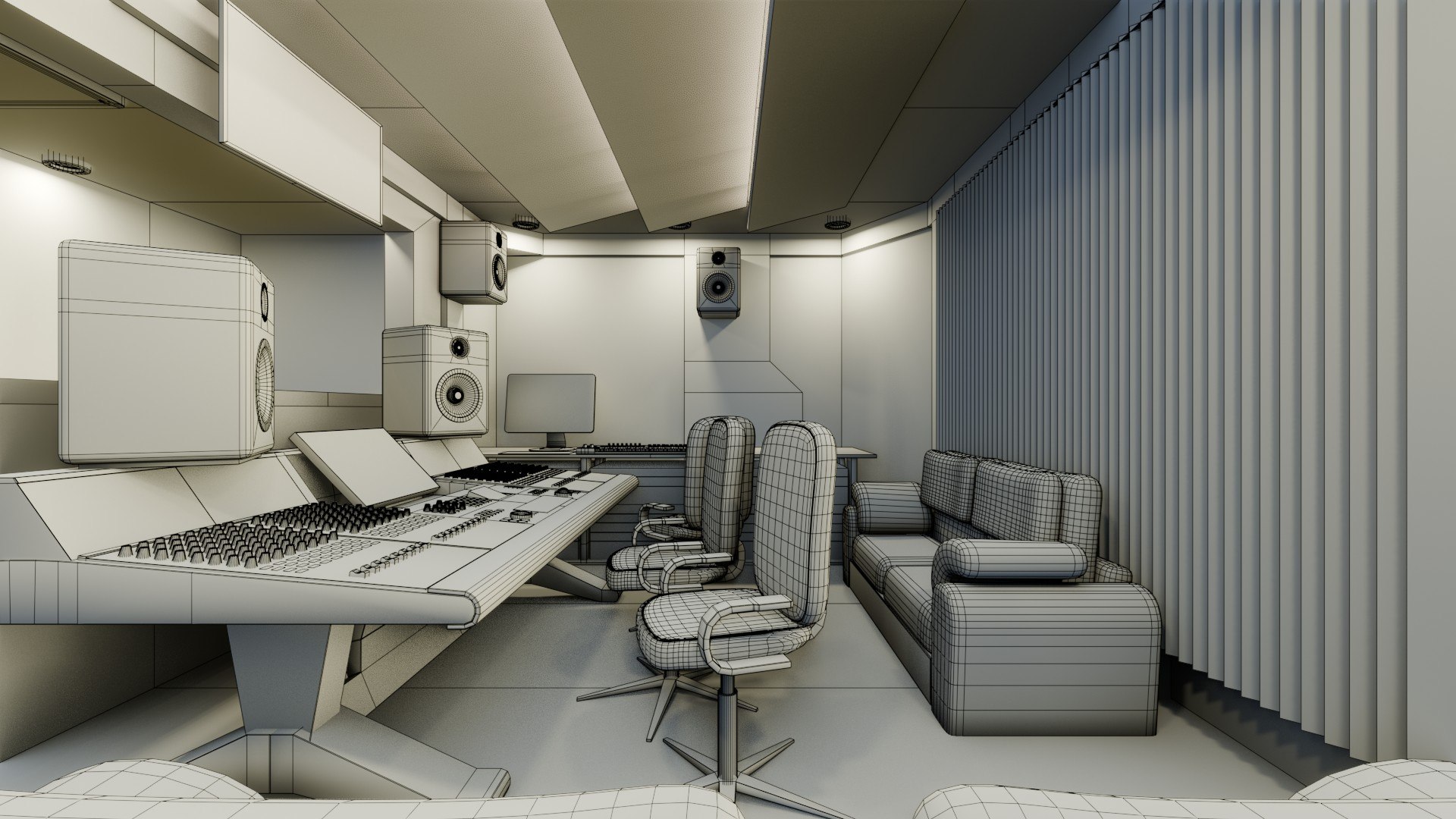 3D Recording Studio - Low Poly - Game Ready - PBR - TurboSquid 2241345