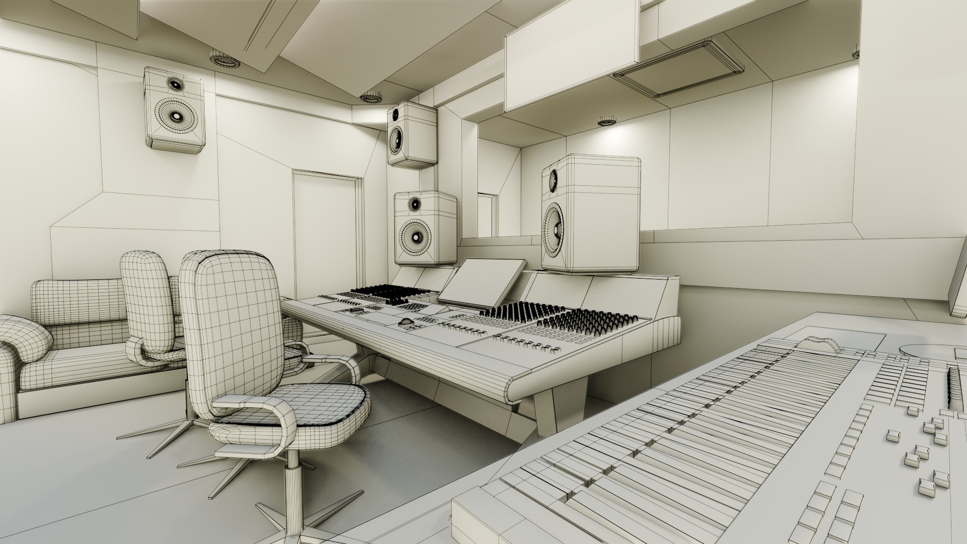 3D Recording Studio - Low Poly - Game Ready - PBR - TurboSquid 2241345