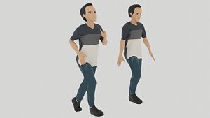 3D Cartoon Character Walking And Running Animation - TurboSquid 2003683