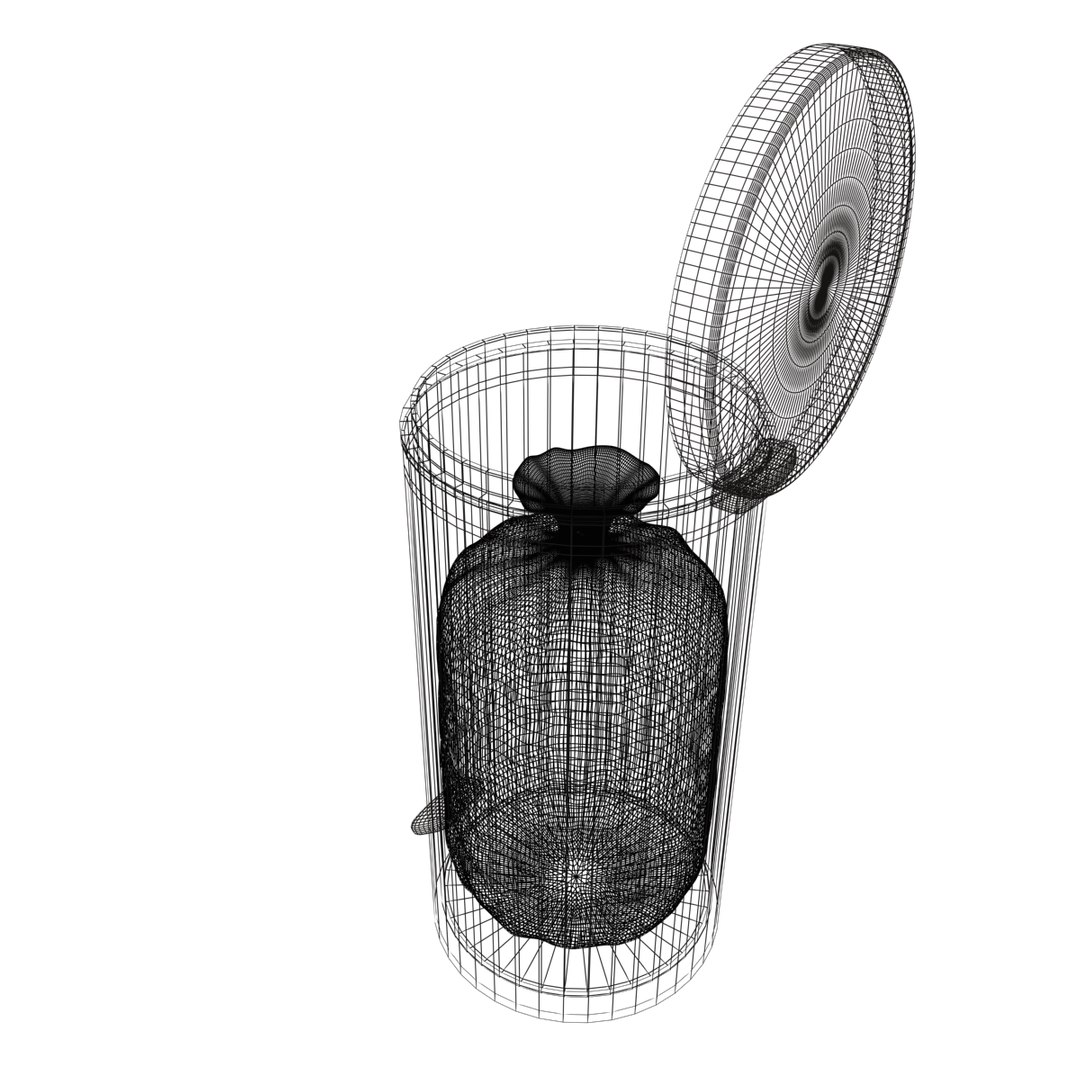 Kitchen Trash Bin Bag 3d Model