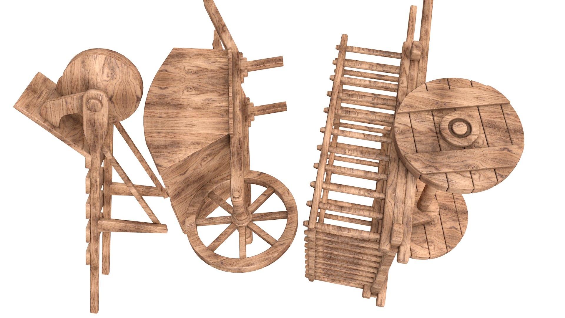 3D Medieval Wagon Hand Cart - TurboSquid 2122124