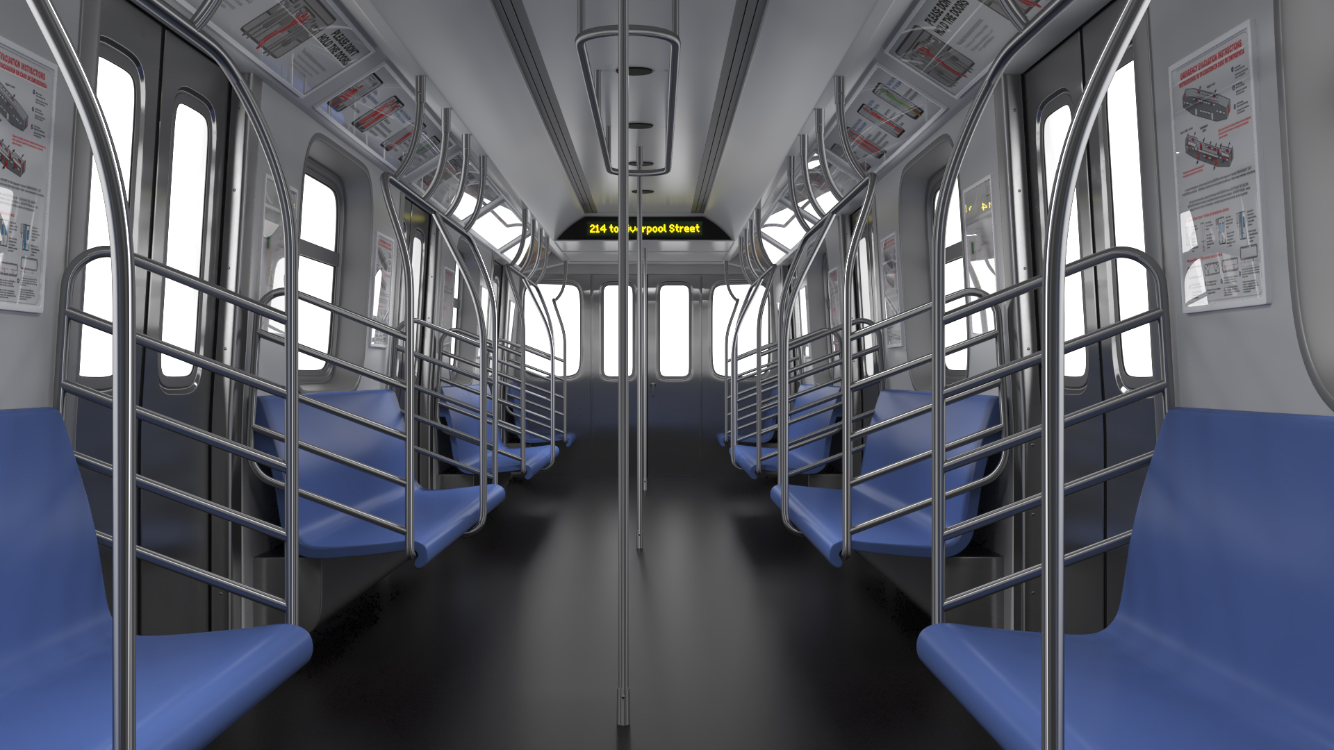 NYC Subway Passenger Car R160 With MTA Logo Silver 3D Model ...
