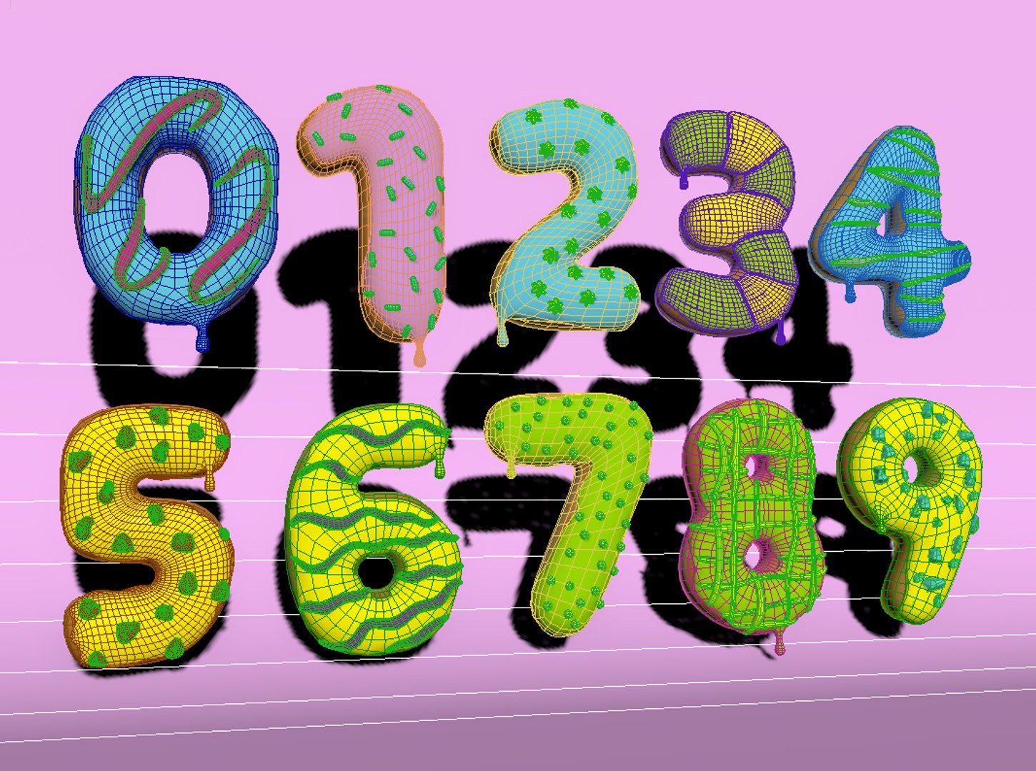 3D Cartoon Characters Numbers Font - TurboSquid 1413130