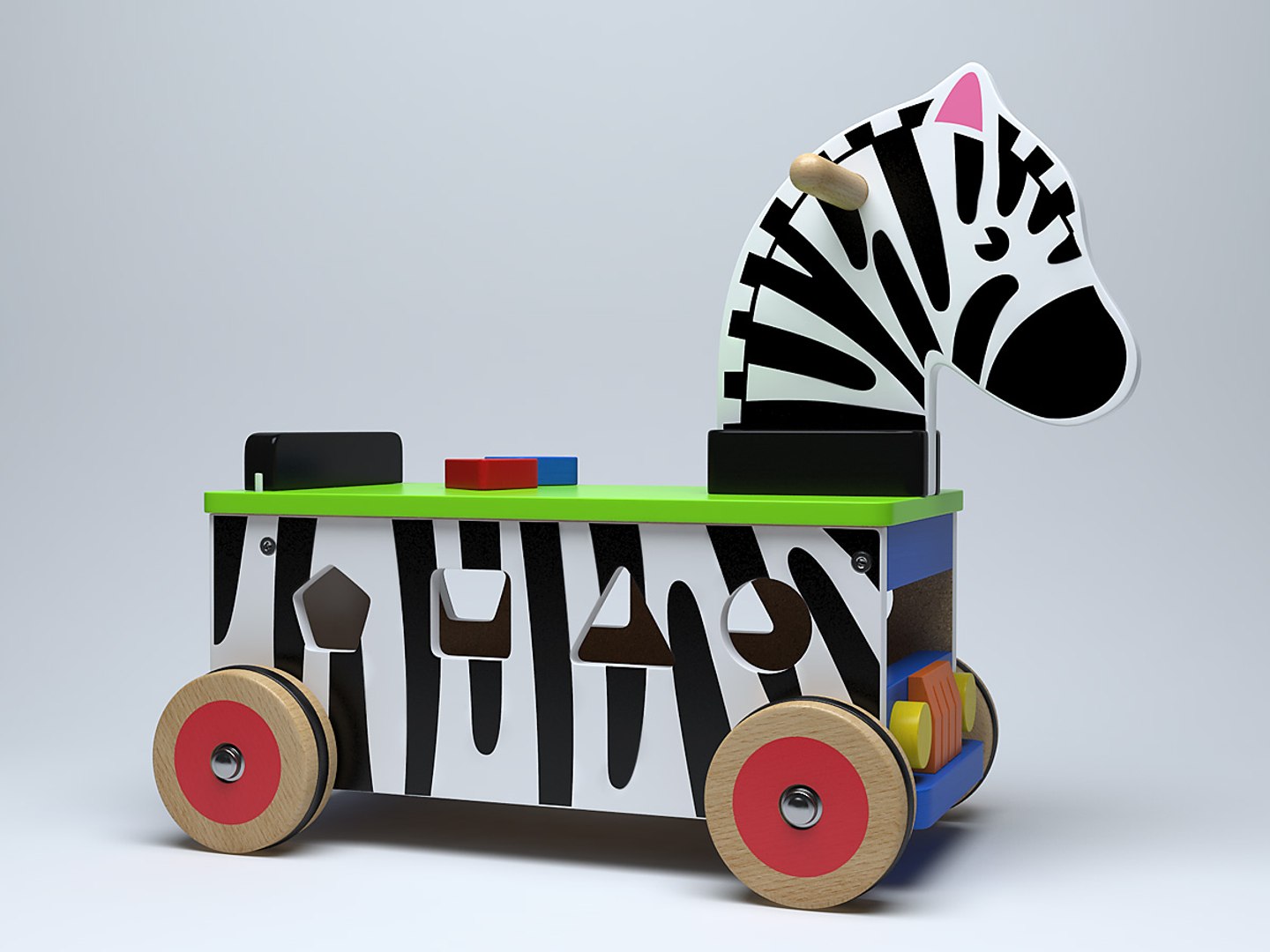 3d Model Wooden Ride-on Zebra Toy
