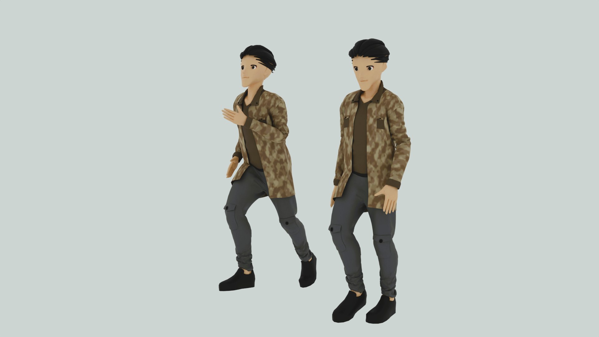 3D Model Cartoon Character Walking And Running Animation - TurboSquid ...