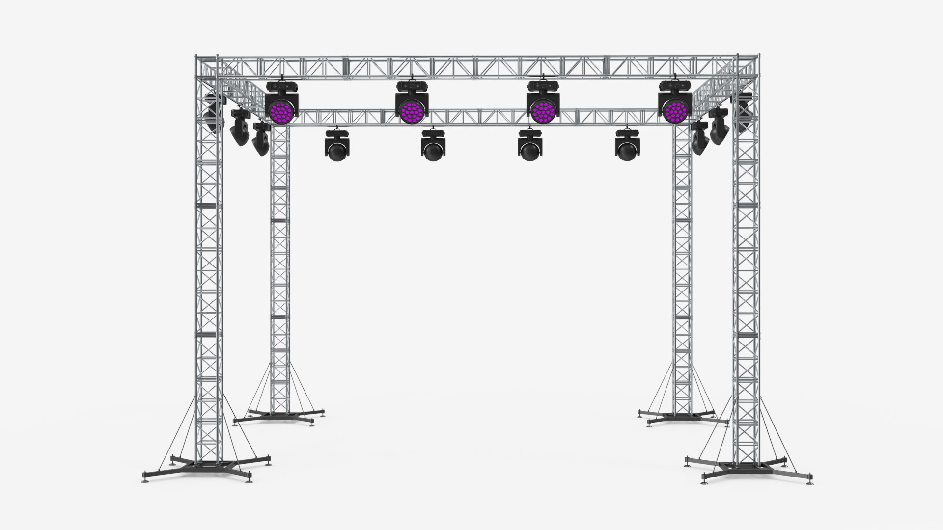 Stage Truss System With LED Wash Lights 1 3D Model - TurboSquid 2514521