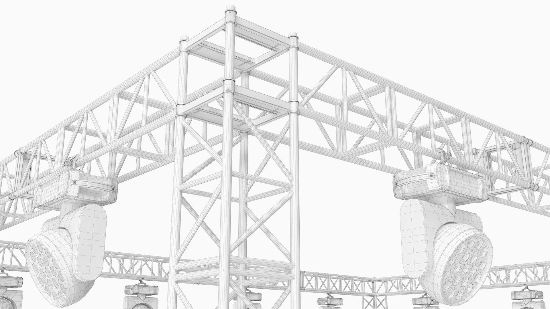 Stage Truss System With LED Wash Lights 1 3D Model - TurboSquid 2514521