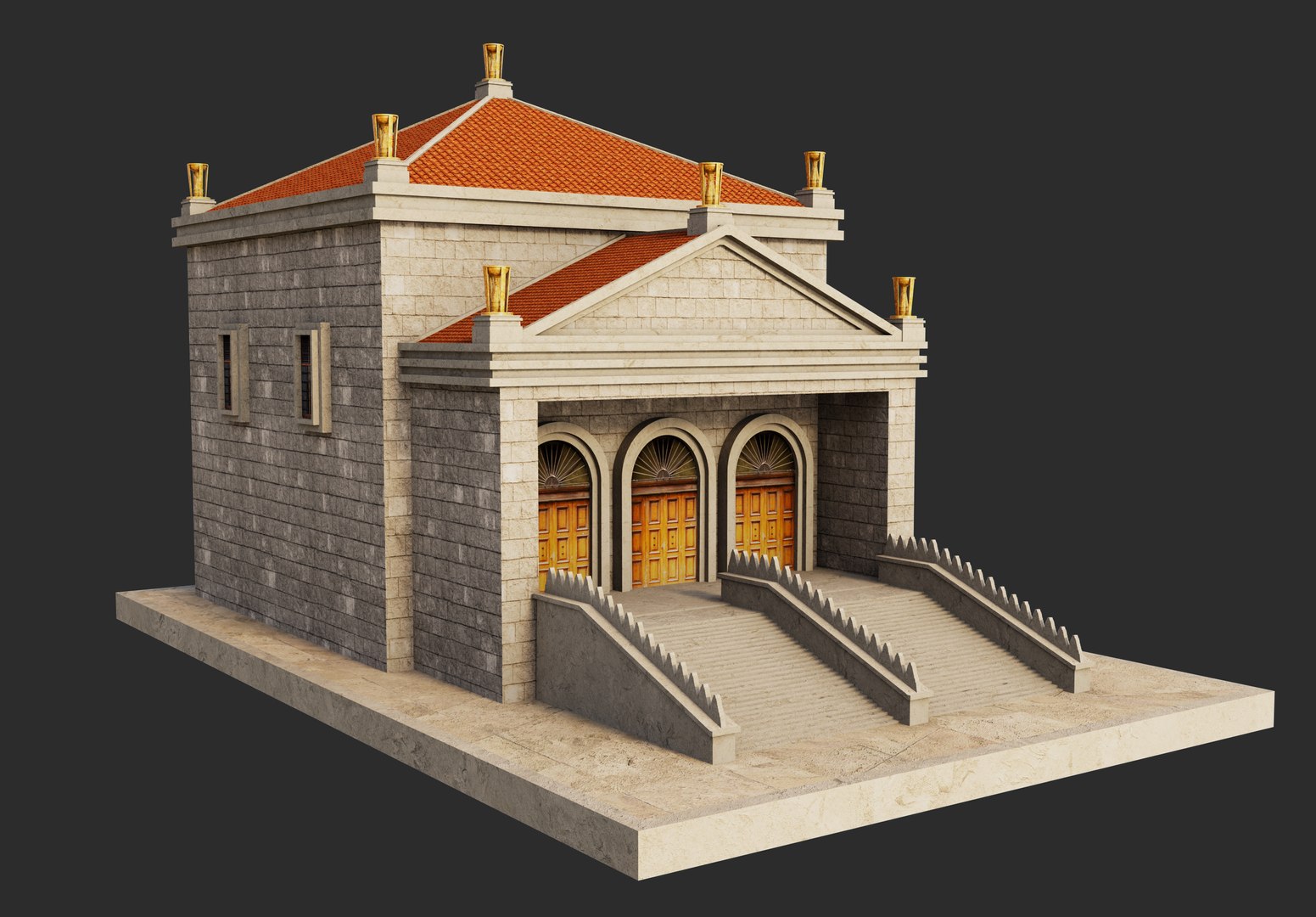 Free 3D Roman Building Temple - TurboSquid 2516712