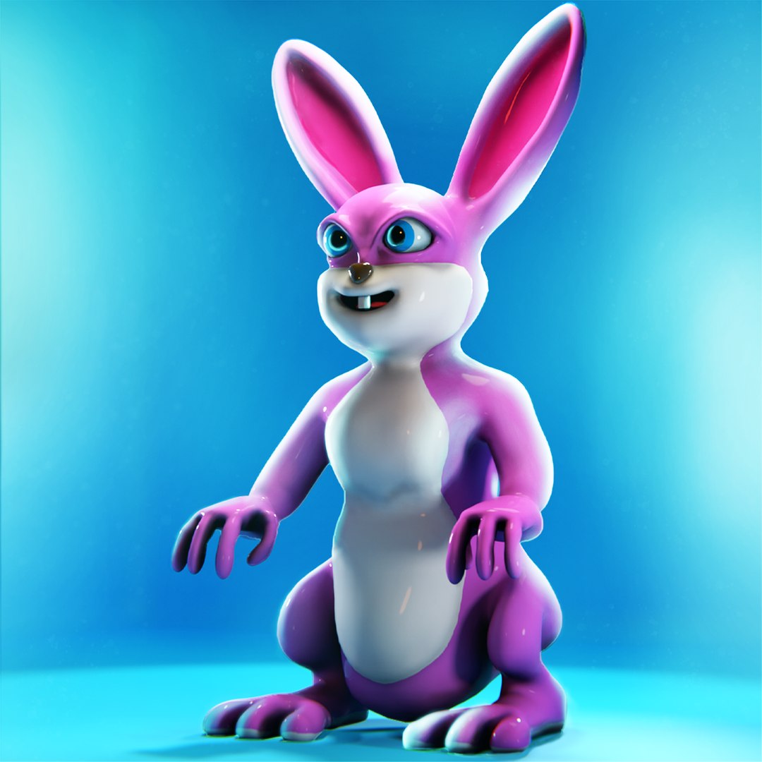 3D Model Rabbit Purple 3D - TurboSquid 2220245