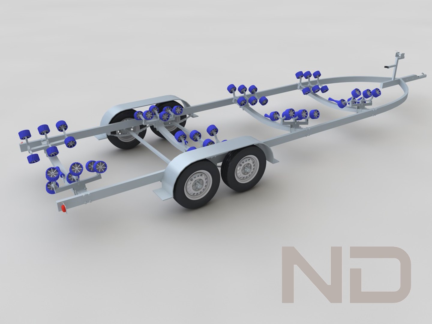 Boat Trailer Tandem 3d Model