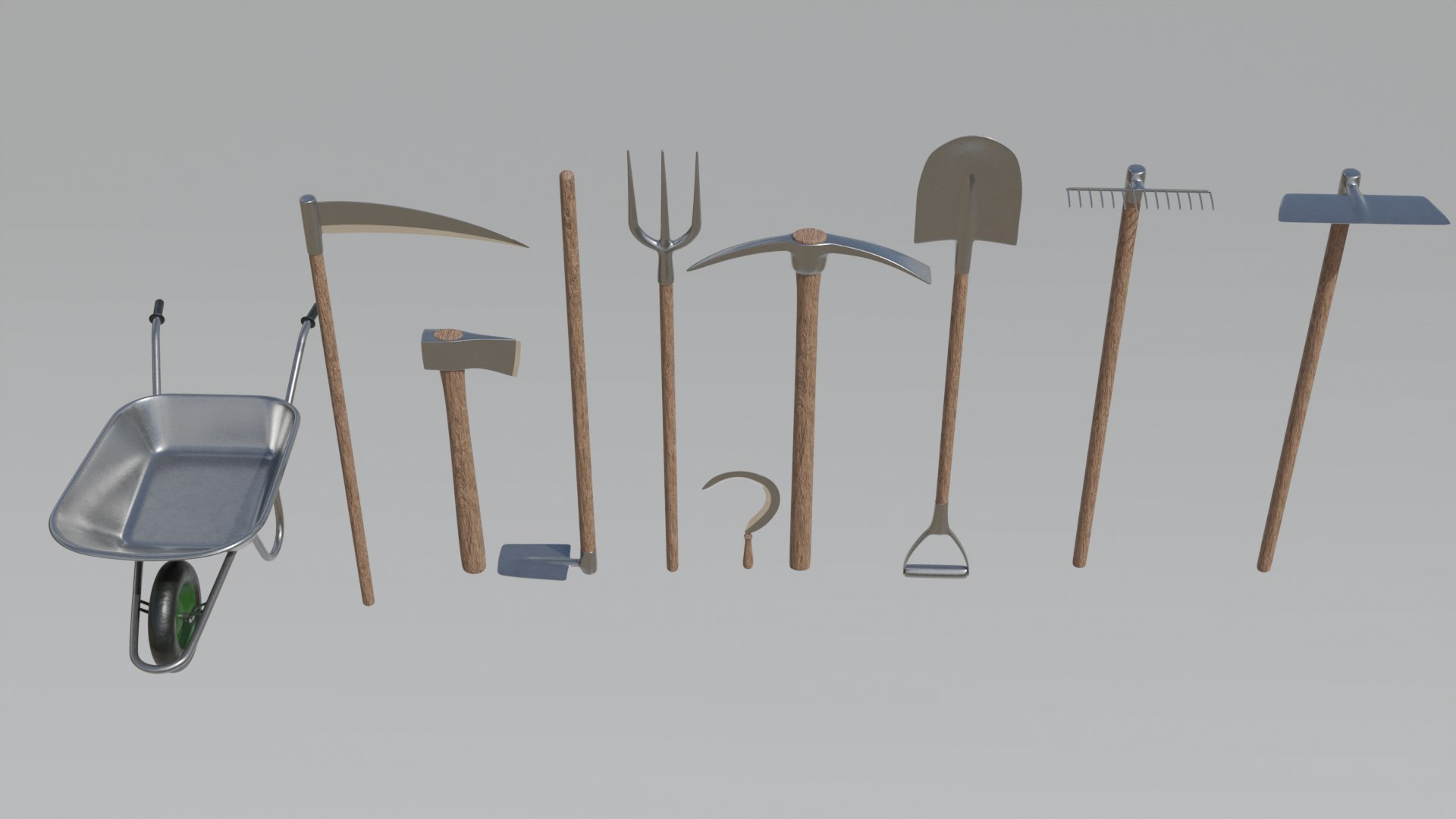 3D Garden Tools Collection 4K Texture - TurboSquid 2313551