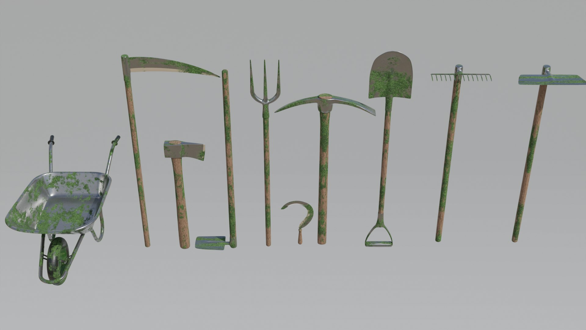 3D Garden Tools Collection 4K Texture - TurboSquid 2313551