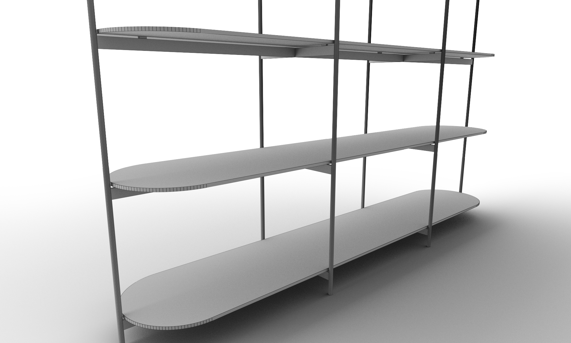 Cross shelves interior furniture 3D model - TurboSquid 1664835