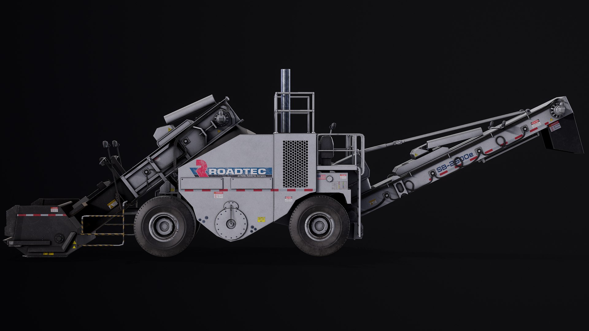 3D Asphalt Milling Machine Roadtec SB2500E Series PBR model ...