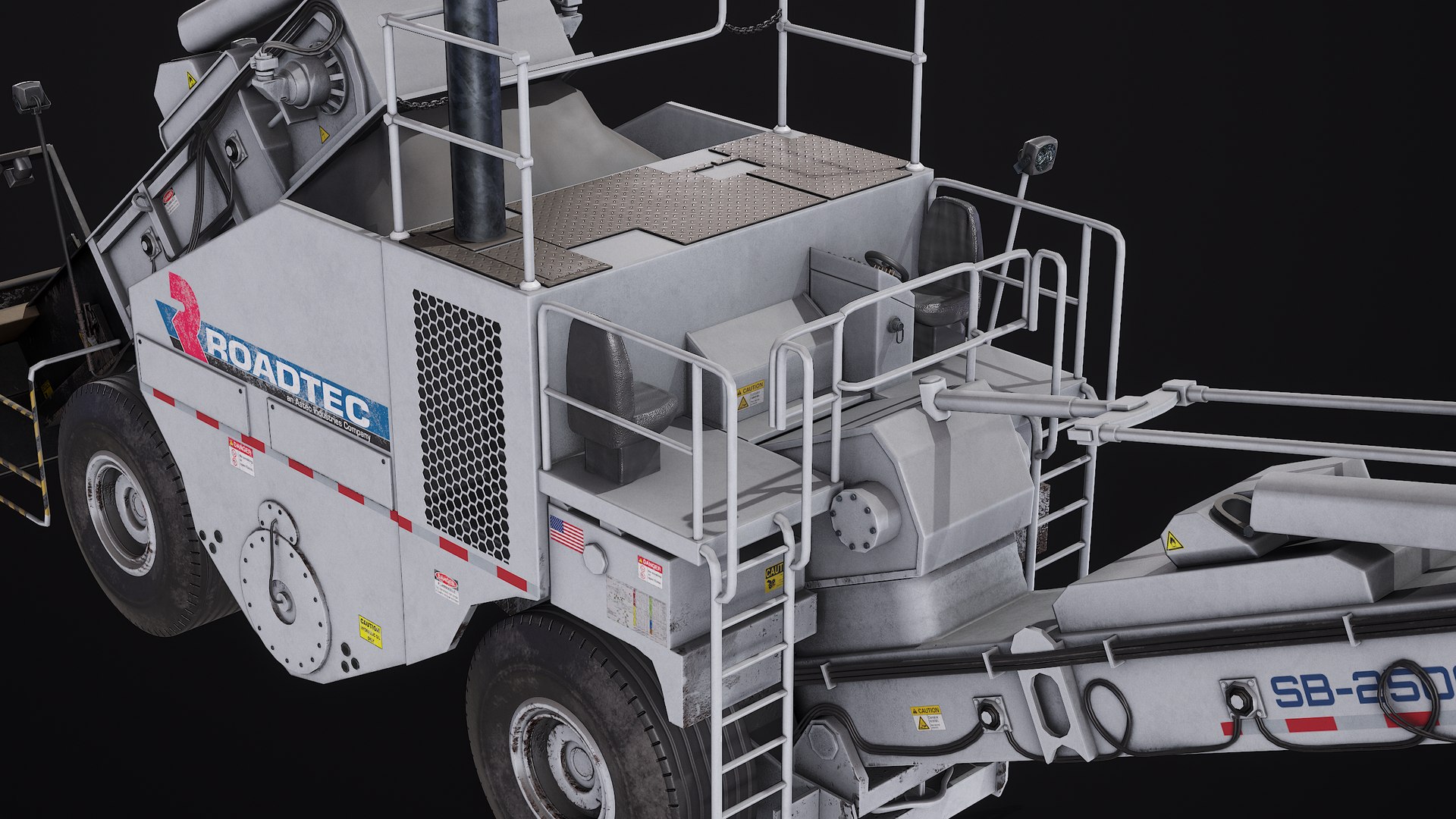 3D Asphalt Milling Machine Roadtec SB2500E Series PBR model ...