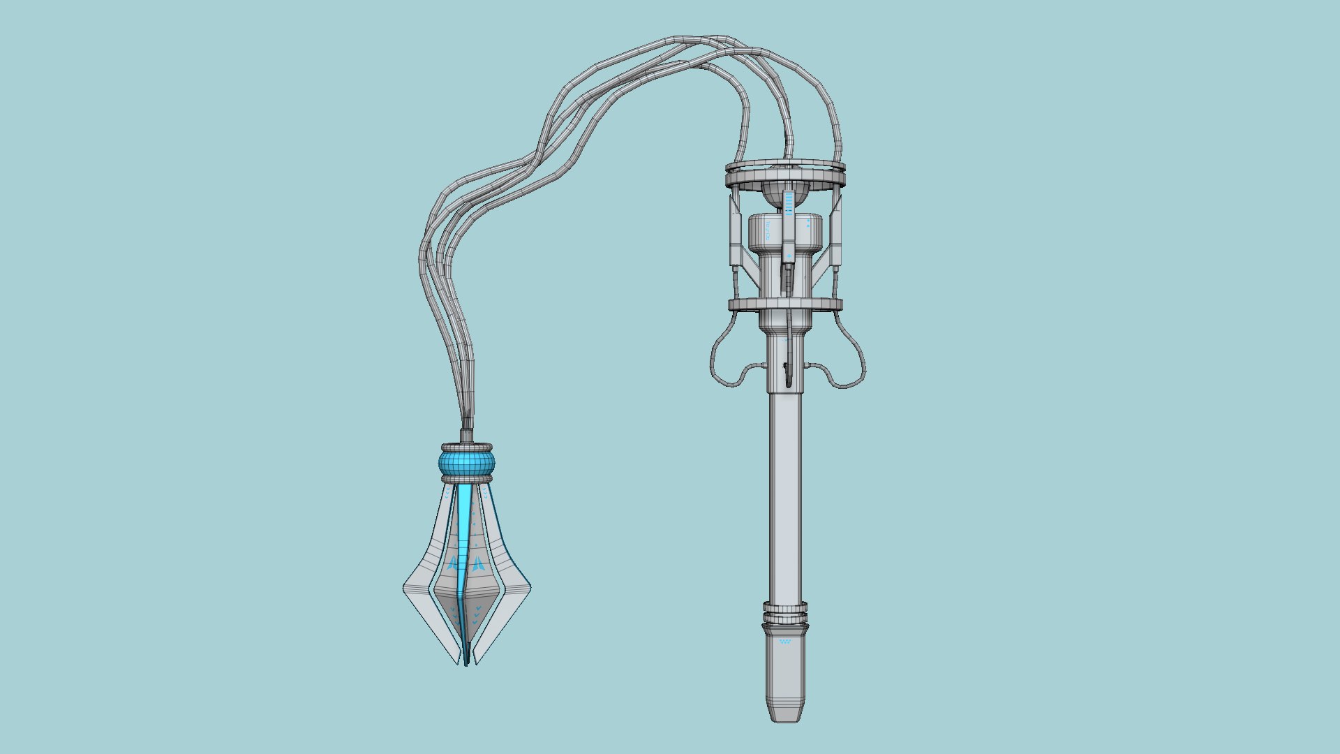 SciFi Flail A02 White Blue - Sci Fi Weapon Design 3D Model - TurboSquid ...