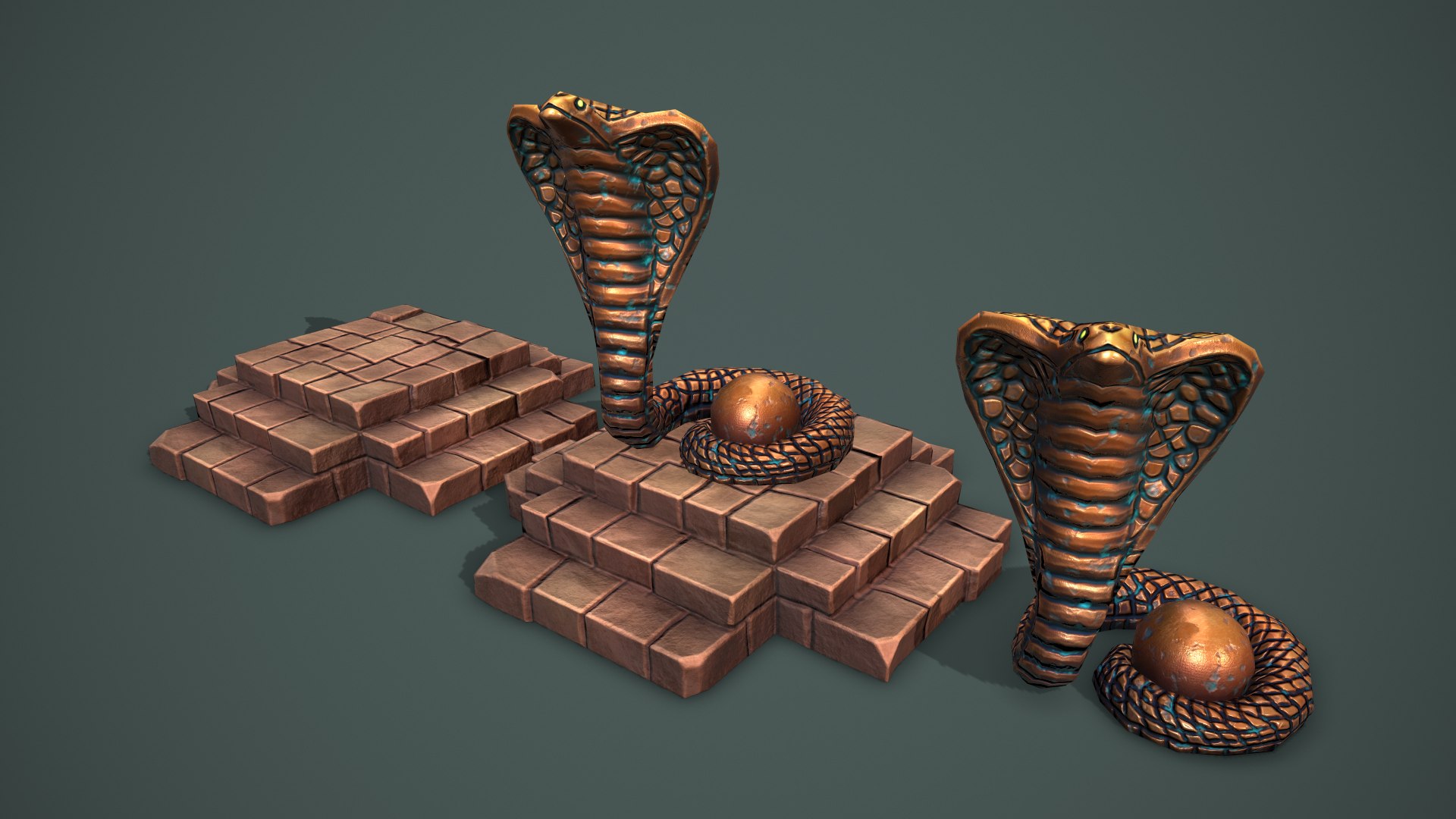 3D Snake Statue - TurboSquid 1443818