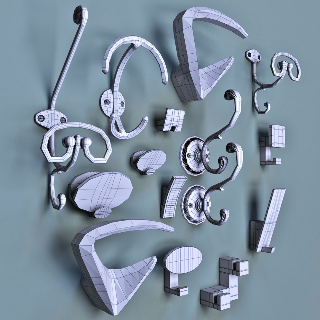 3D 3D Hooks 14sht Set 2 Model - TurboSquid 1866433