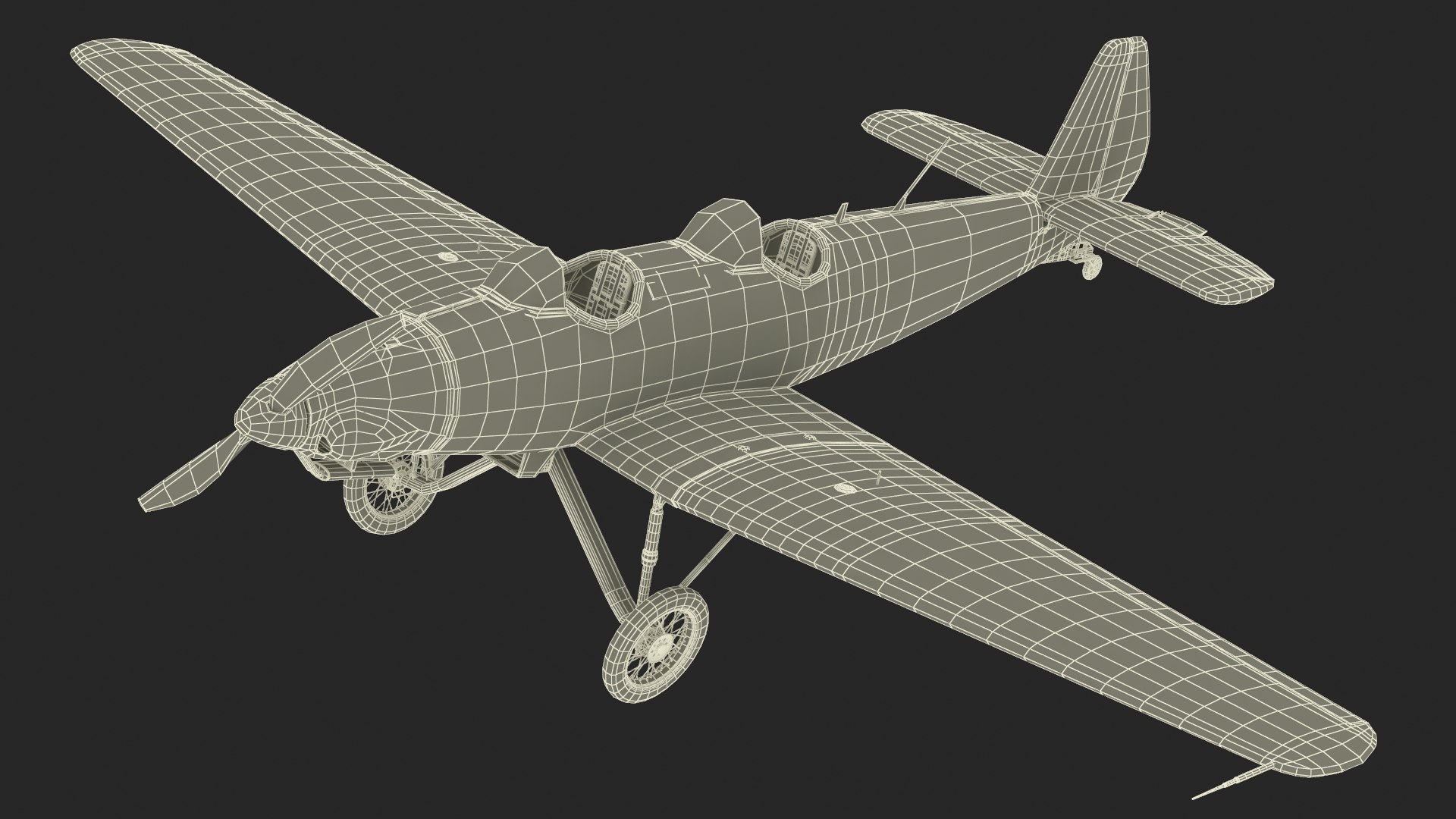 Retro Sport Plane Rigged For Maya Model - TurboSquid 2203604