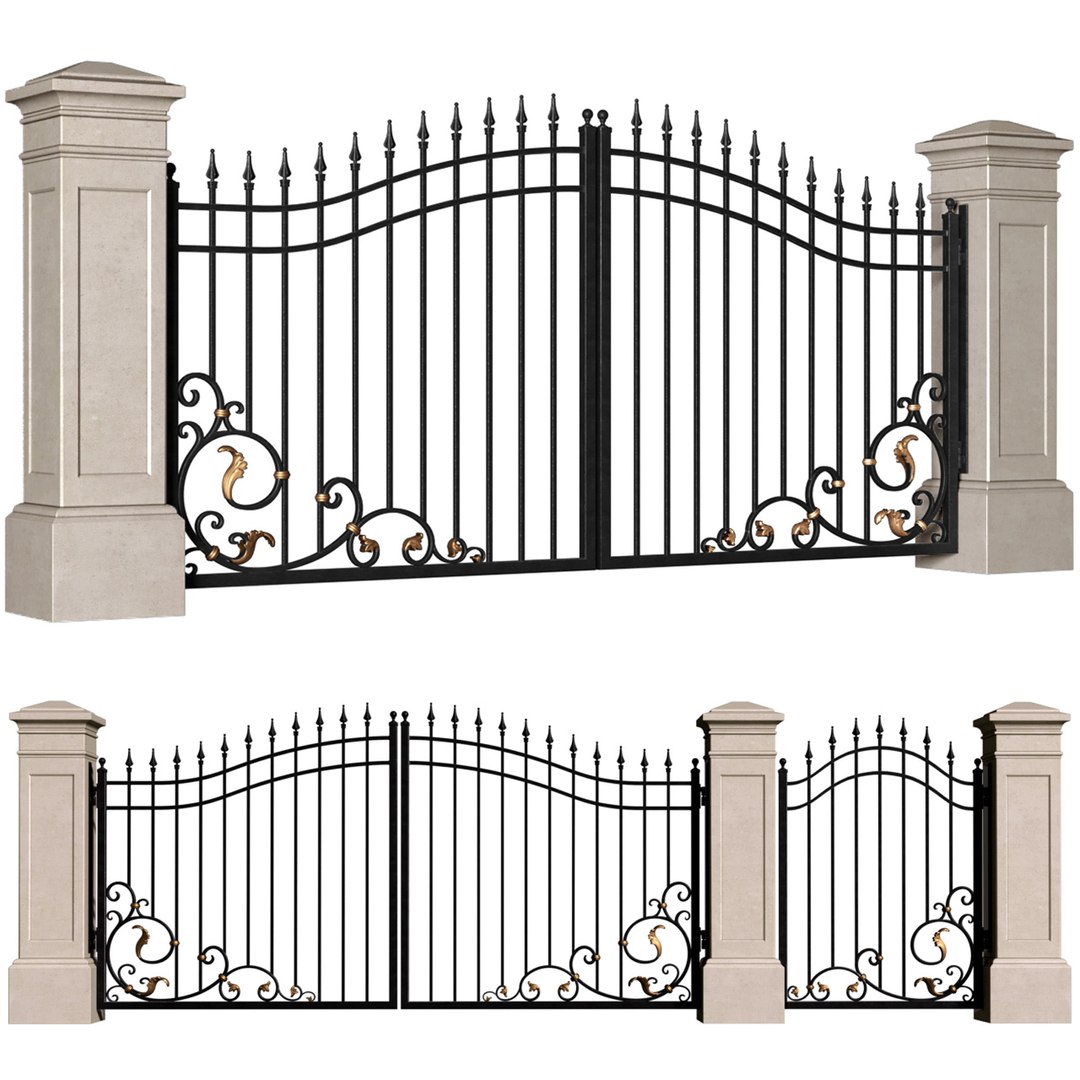 Gates In Classic Style Entrance Forged 3D - TurboSquid 1998713