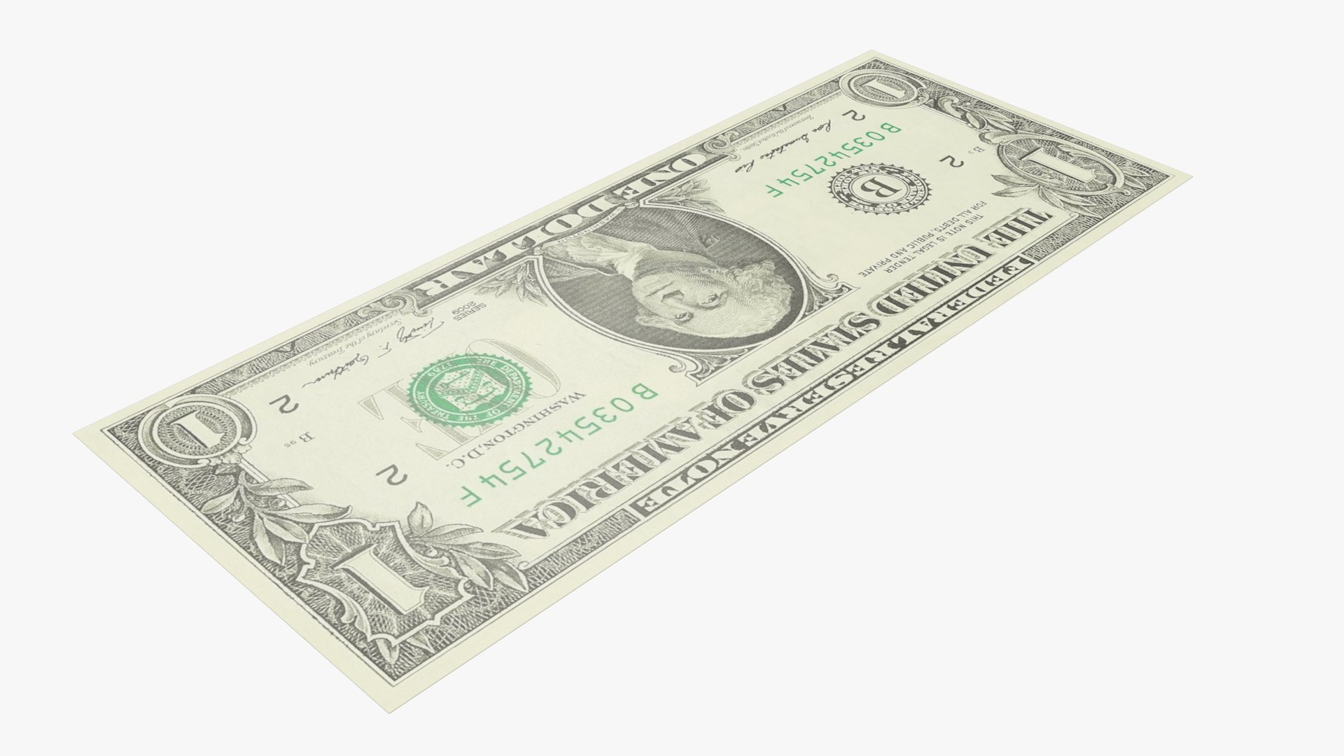 1 Dollar Bill 3D Model - TurboSquid 1592800