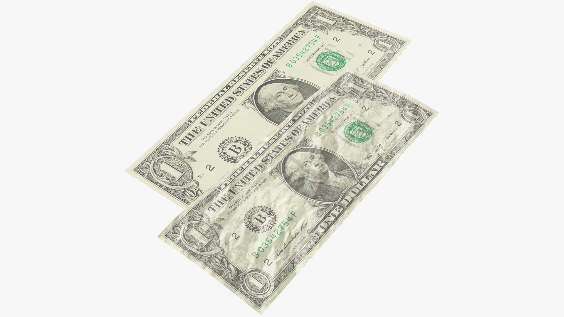 1 Dollar Bill 3D Model - TurboSquid 1592800