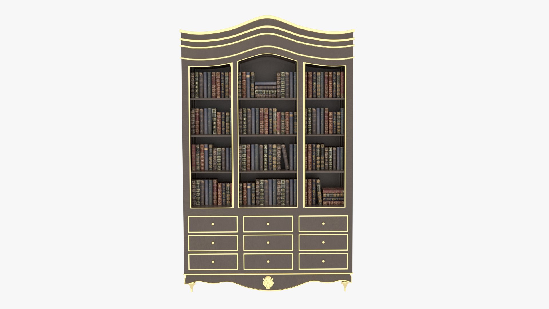 3D Bookcase Large Brawn model - TurboSquid 1770357