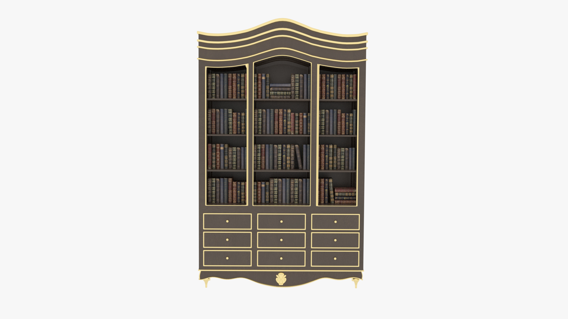 3D Bookcase Large Brawn model - TurboSquid 1770357