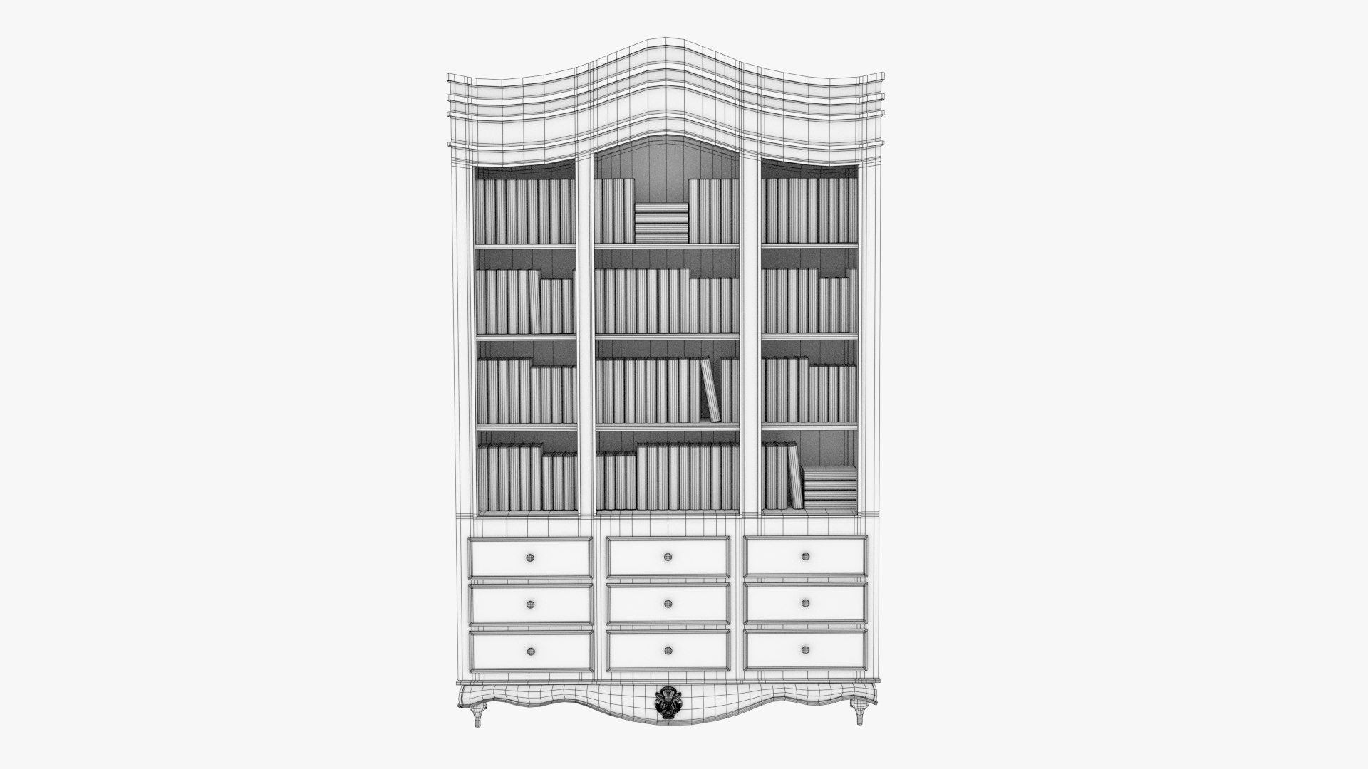 3D Bookcase Large Brawn model - TurboSquid 1770357