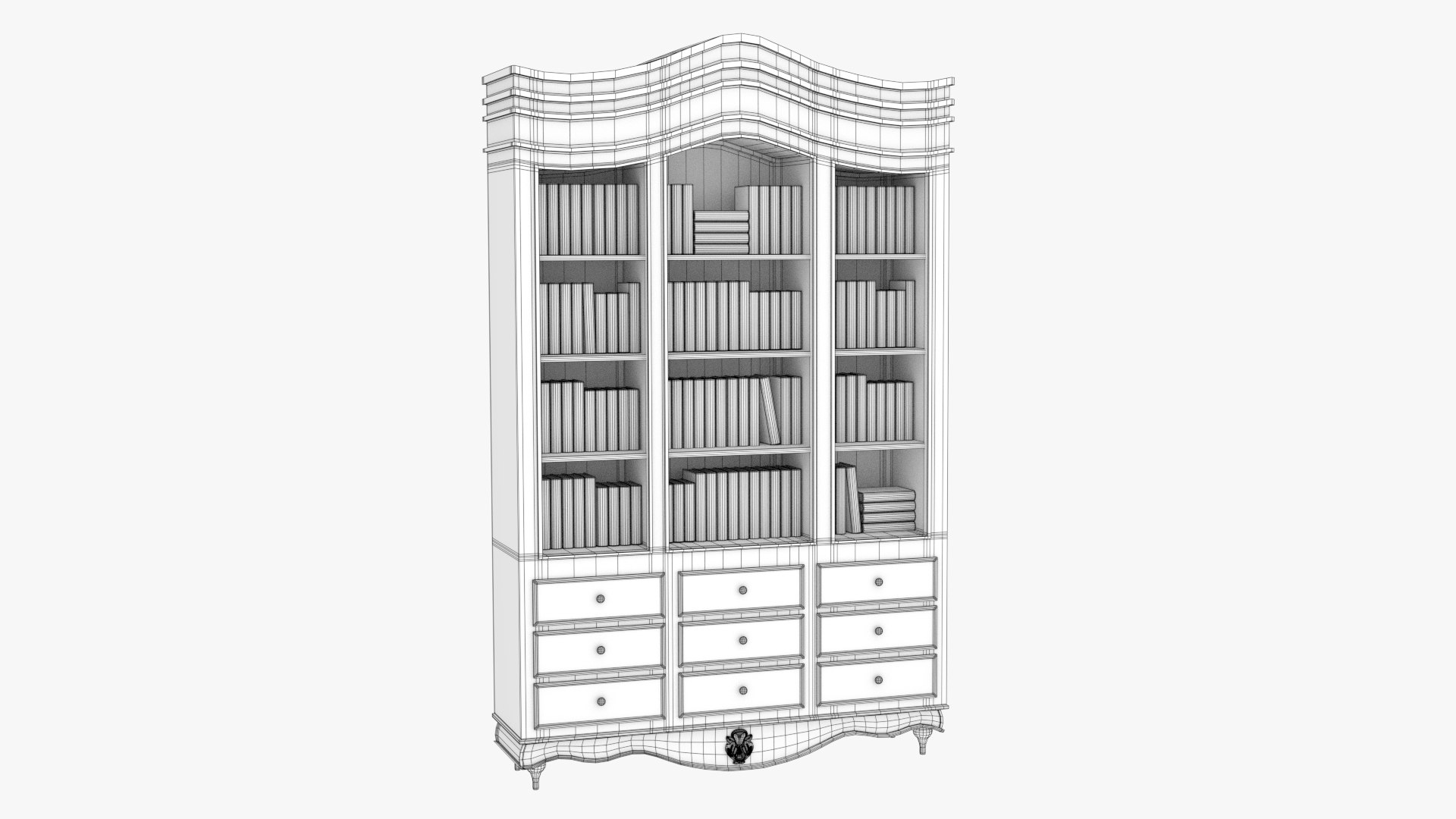 3D Bookcase Large Brawn model - TurboSquid 1770357