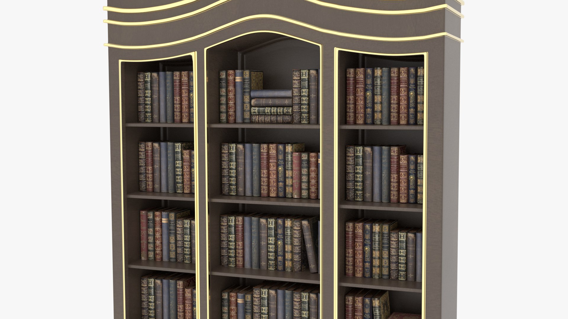 3D Bookcase Large Brawn model - TurboSquid 1770357