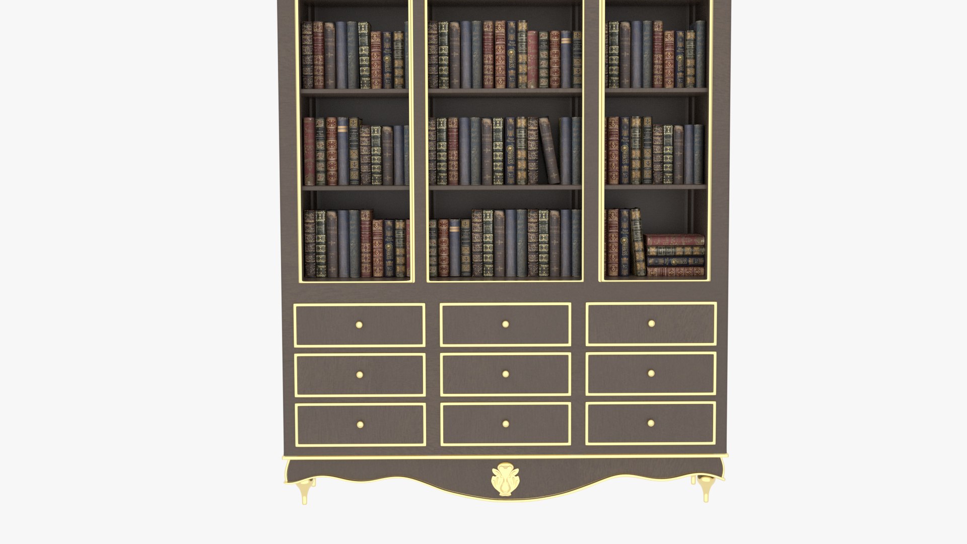 3D Bookcase Large Brawn model - TurboSquid 1770357