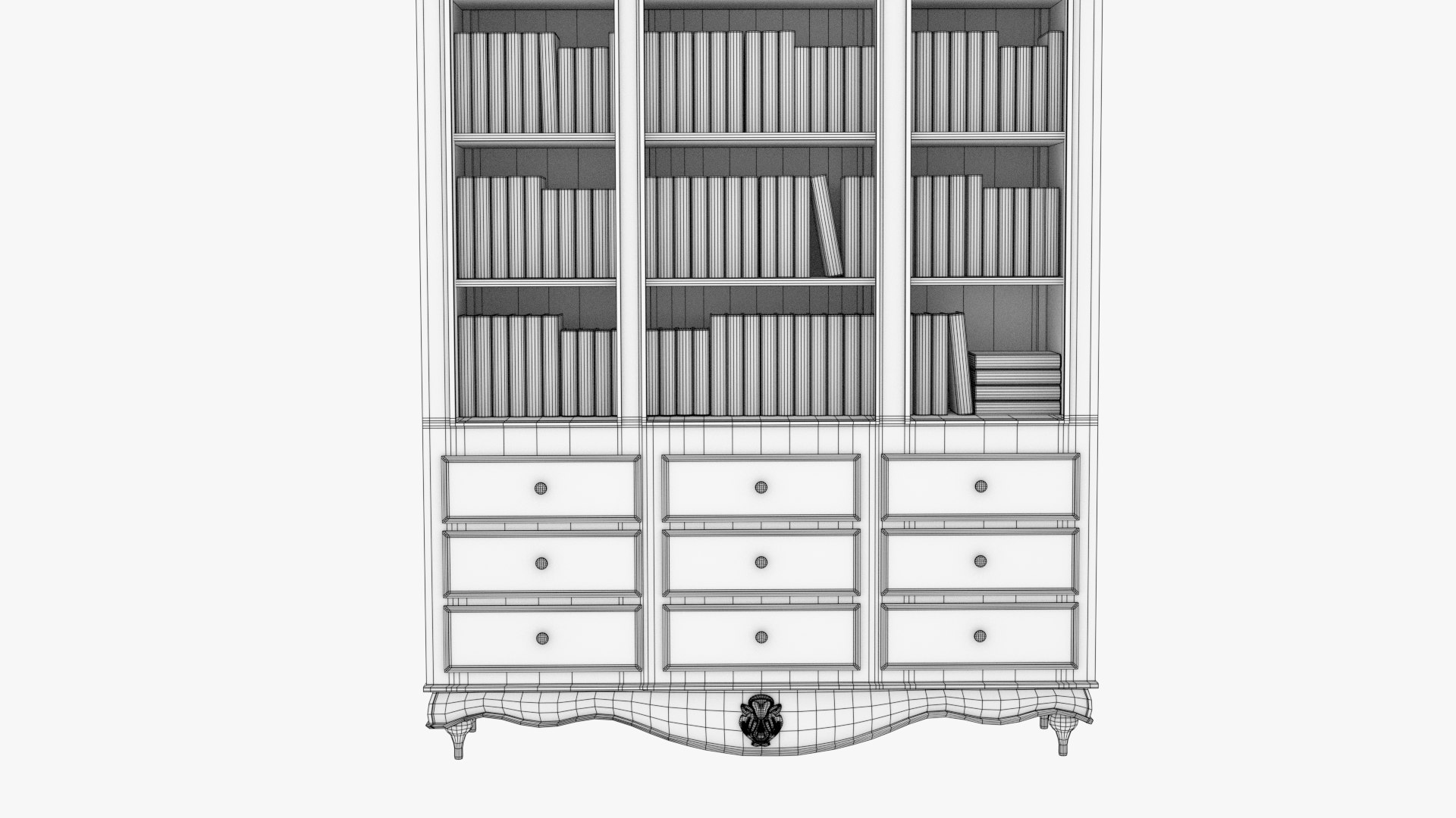 3D Bookcase Large Brawn model - TurboSquid 1770357