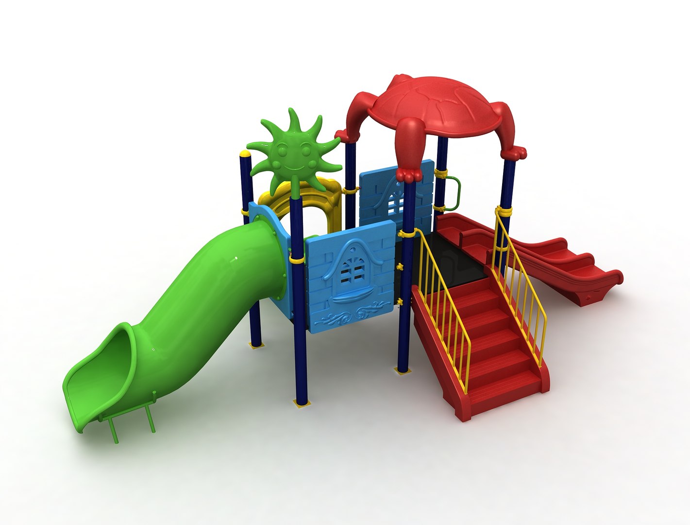 3D Metal Playground Slide Model - TurboSquid 1579494