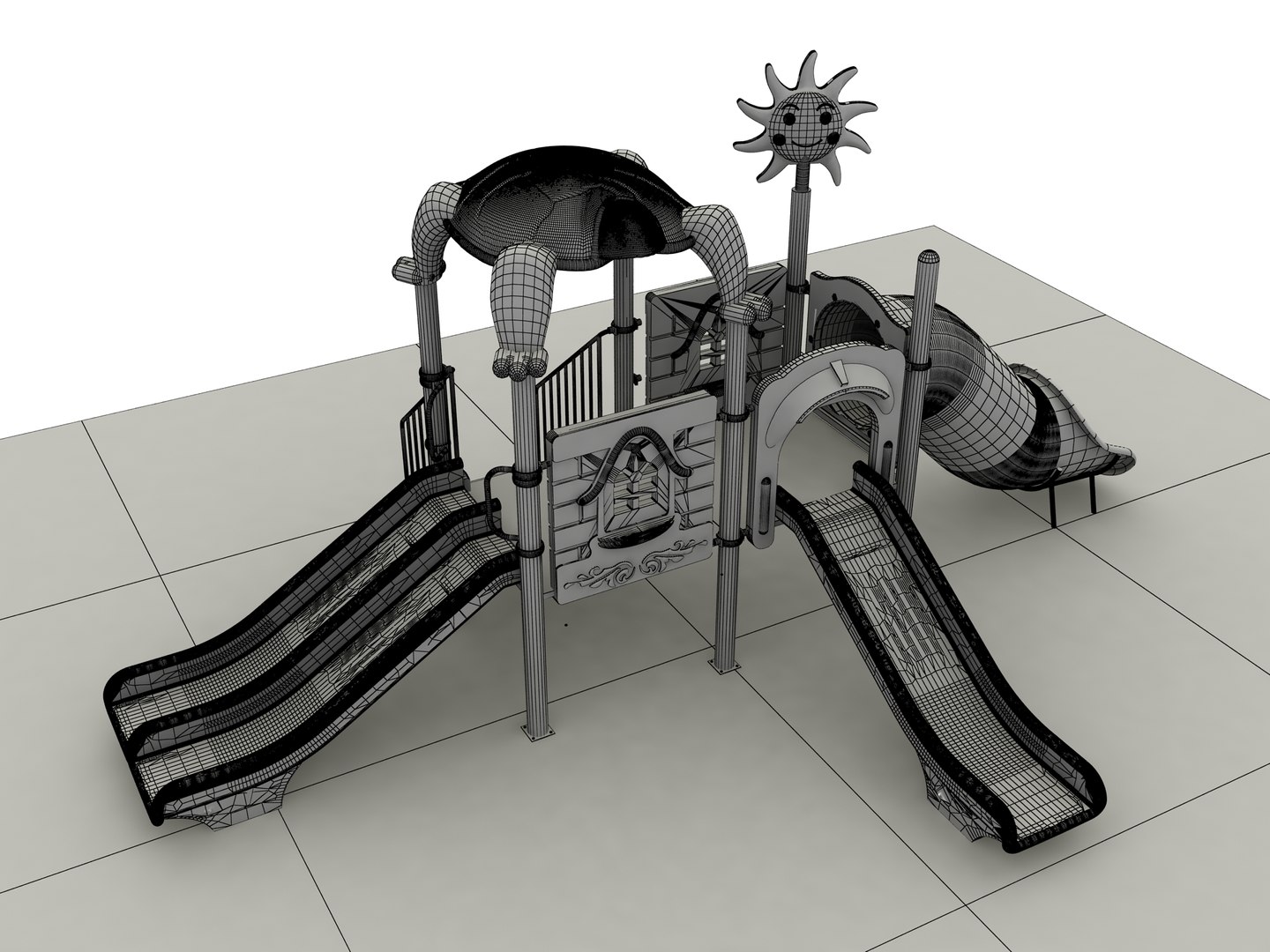 3D Metal Playground Slide Model - TurboSquid 1579494