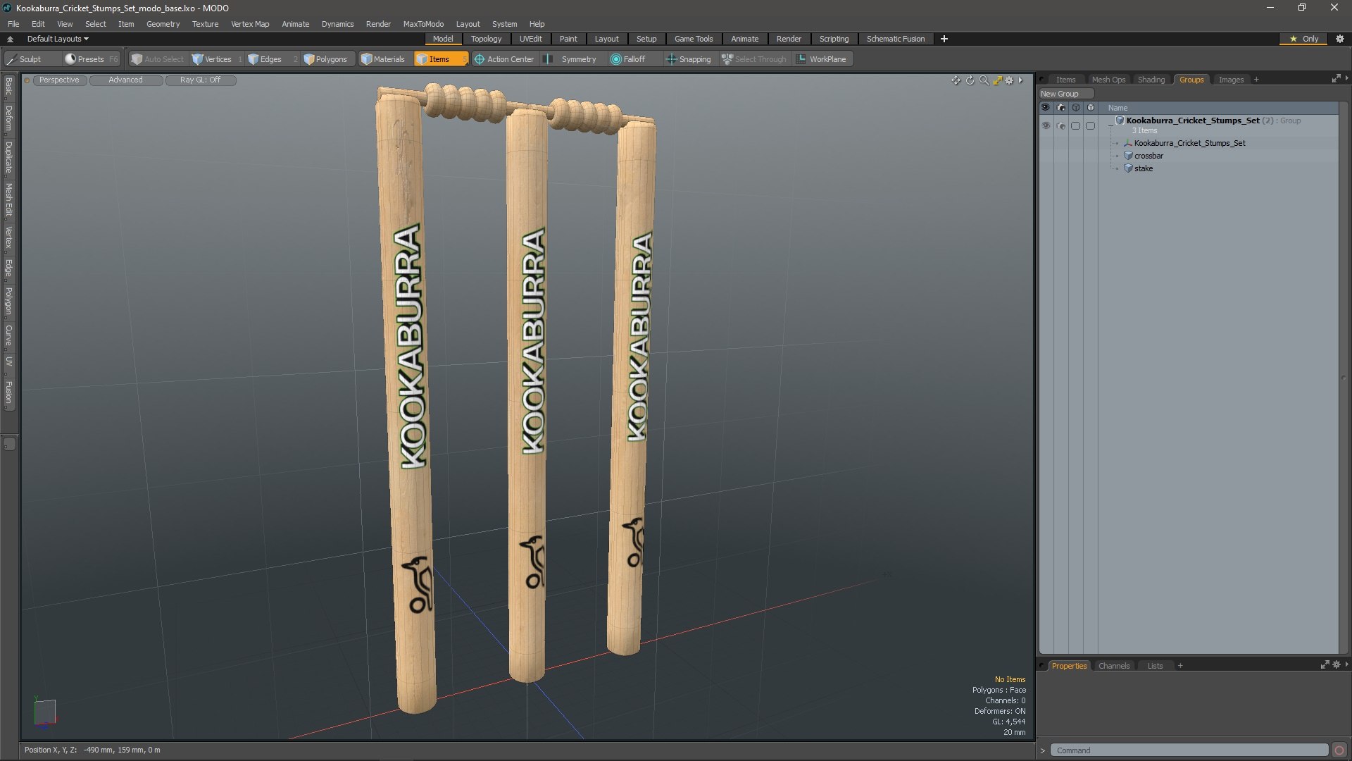 3D Kookaburra Cricket Stumps Set - TurboSquid 2202043
