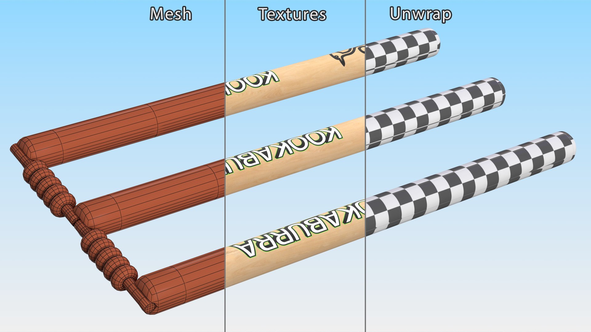 3D Kookaburra Cricket Stumps Set - TurboSquid 2202043
