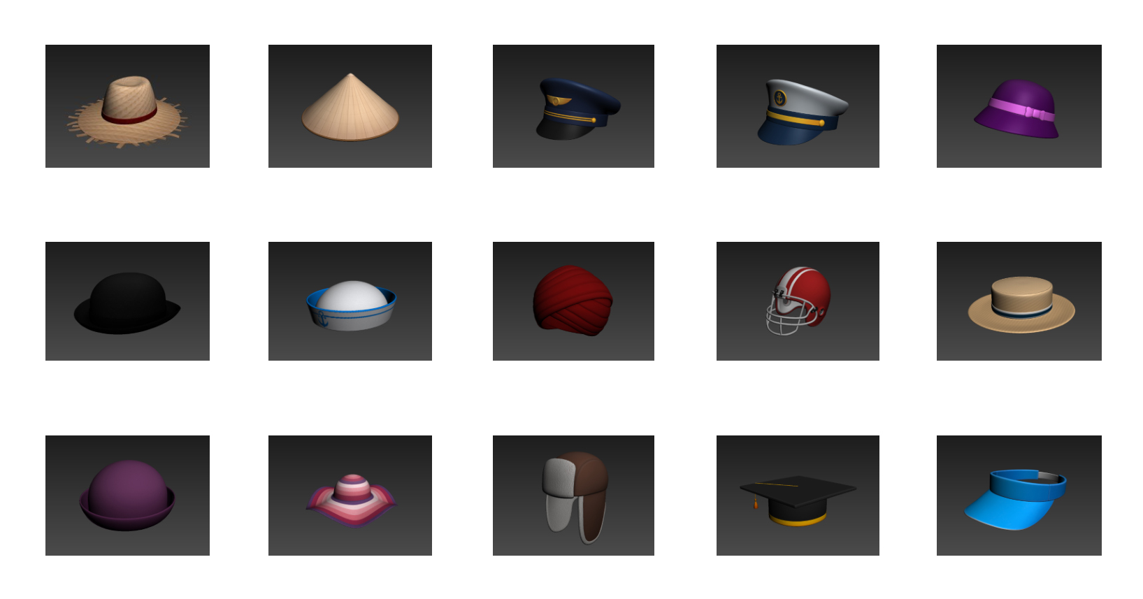 Hats helmet 3 cap 3D model - TurboSquid 1400852