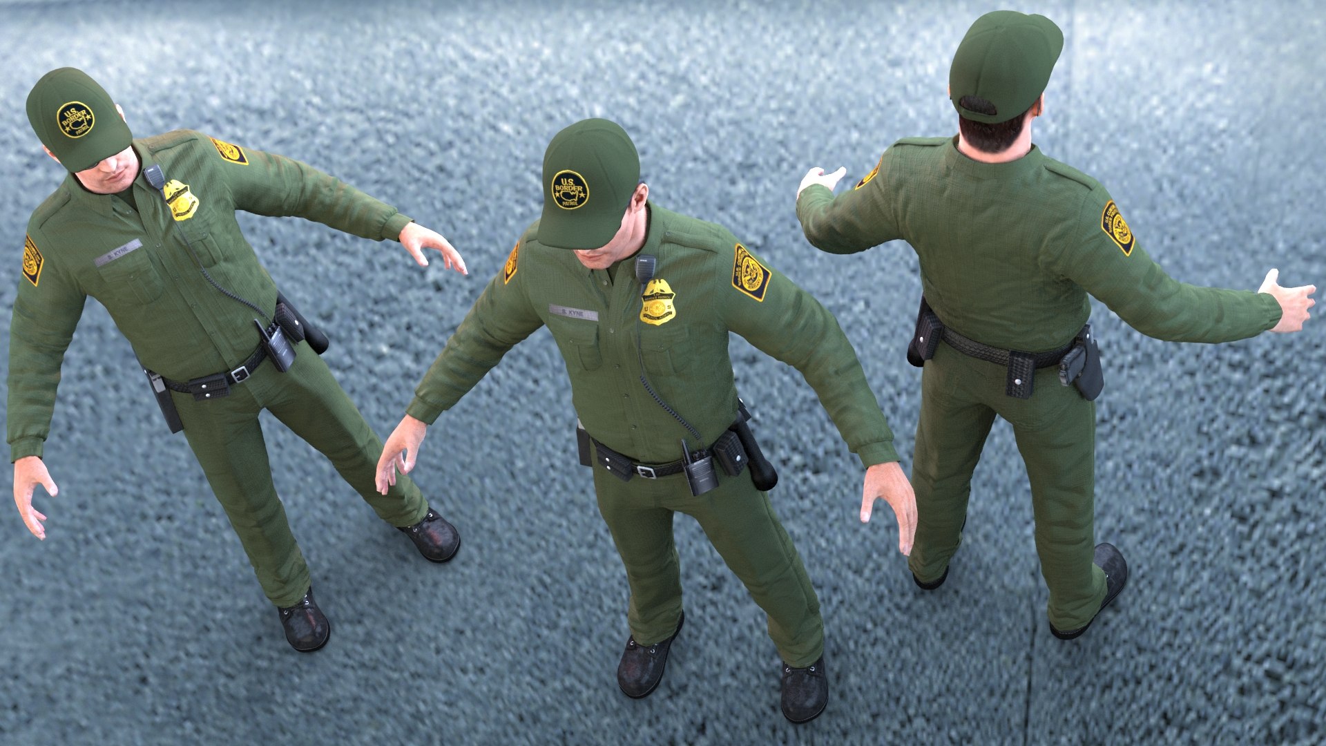 Border Officer 3D Model - TurboSquid 1713846