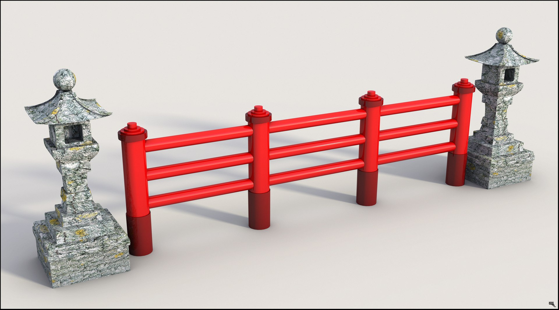 3D Asian Fence Asia - TurboSquid 1240745