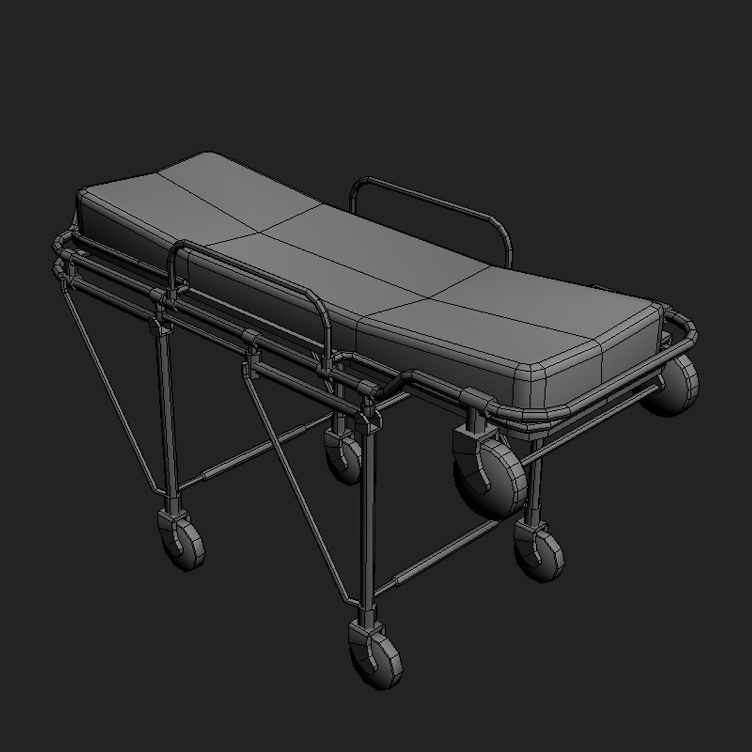 Free Hospital Trolley Gurney 3d Model