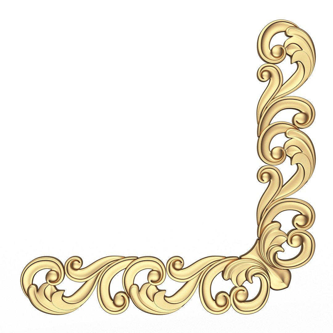 3D Corner Carved Plaster Molding Decoration 019 - TurboSquid 2157928
