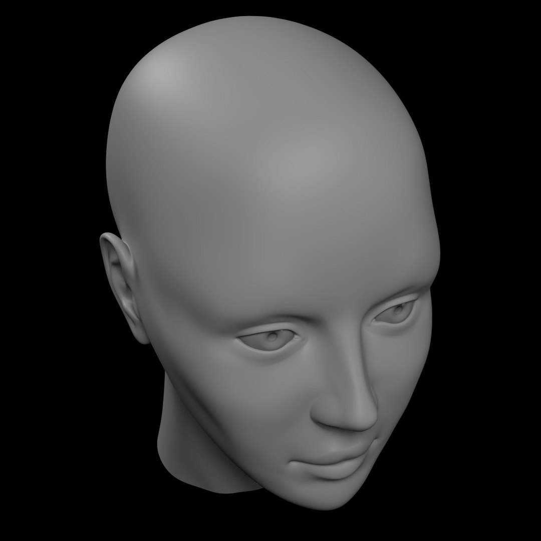 3d Basemesh Female Head Mesh Character