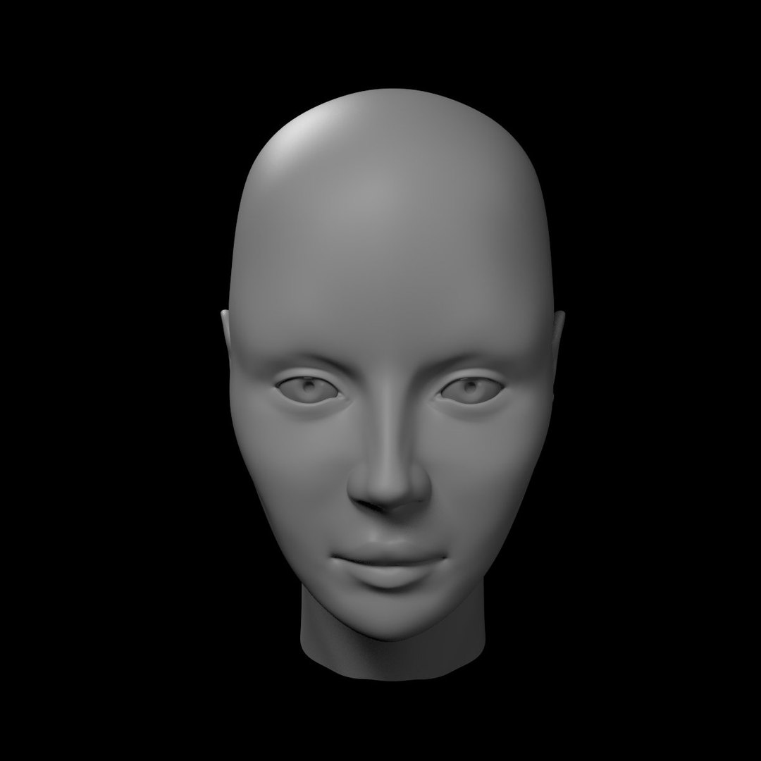 3d Basemesh Female Head Mesh Character