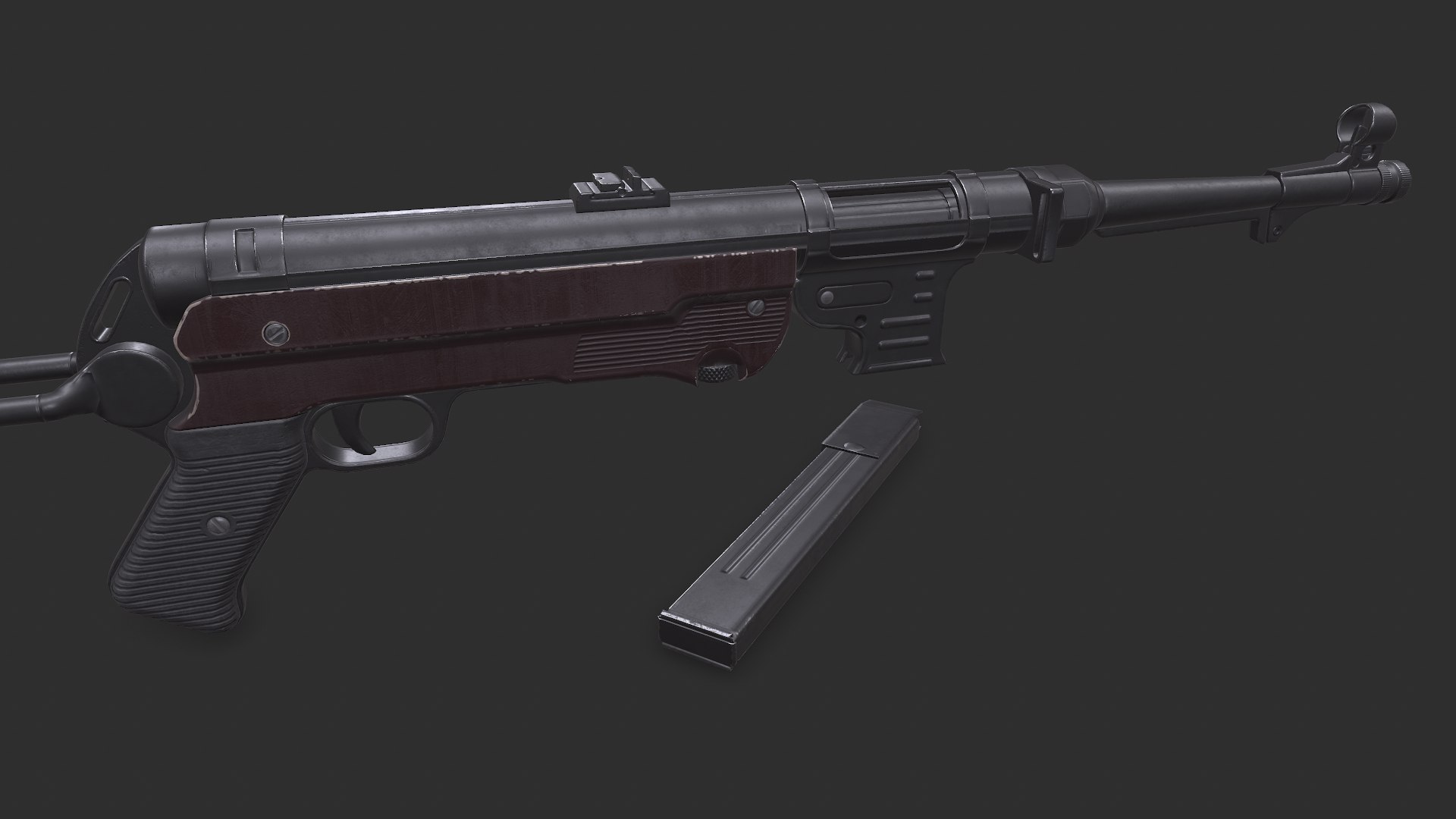 Free 3D MP 40 Submachine Gun Low-poly PBR - TurboSquid 2146744